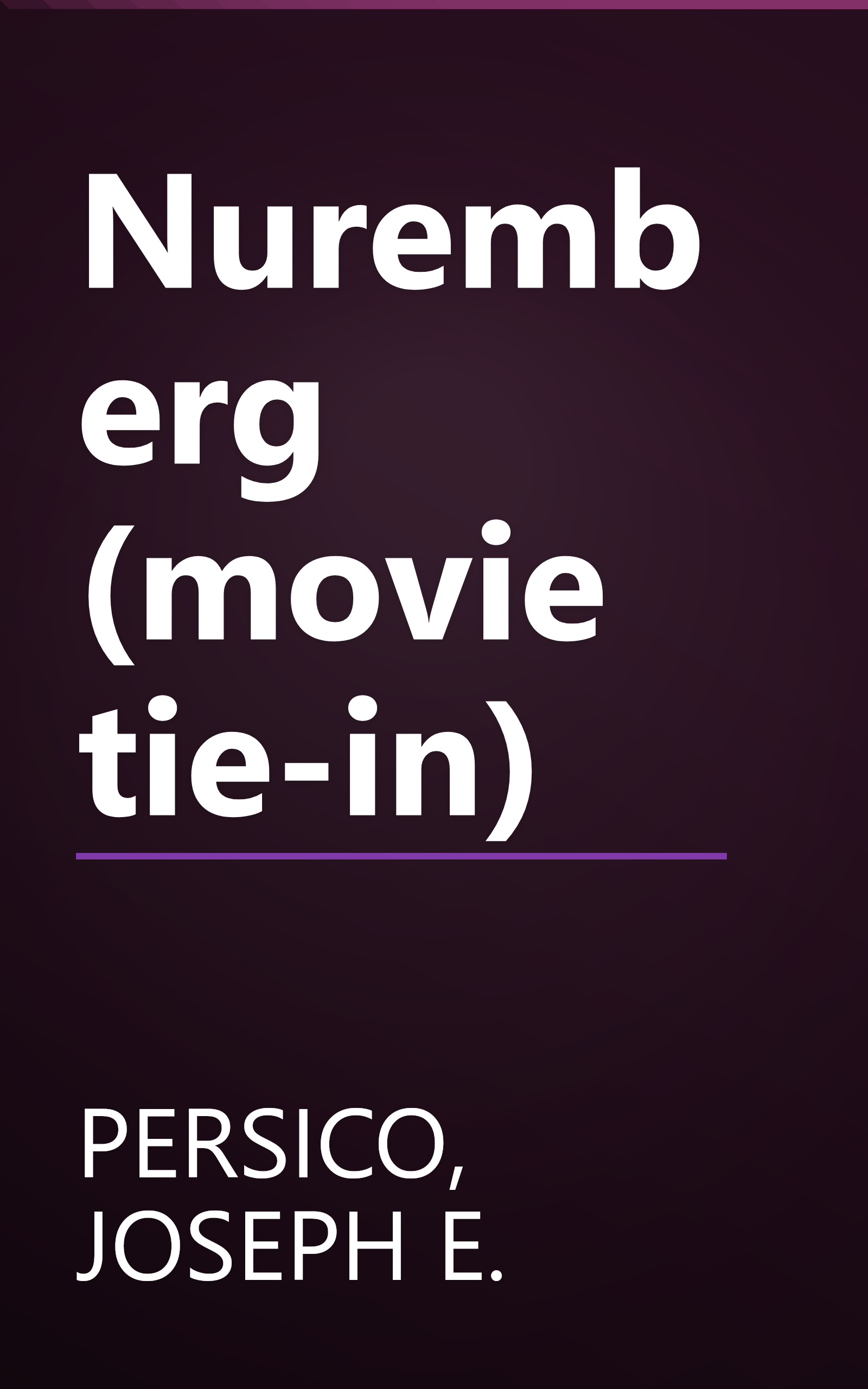 Nuremberg (movie tie-in) book cover