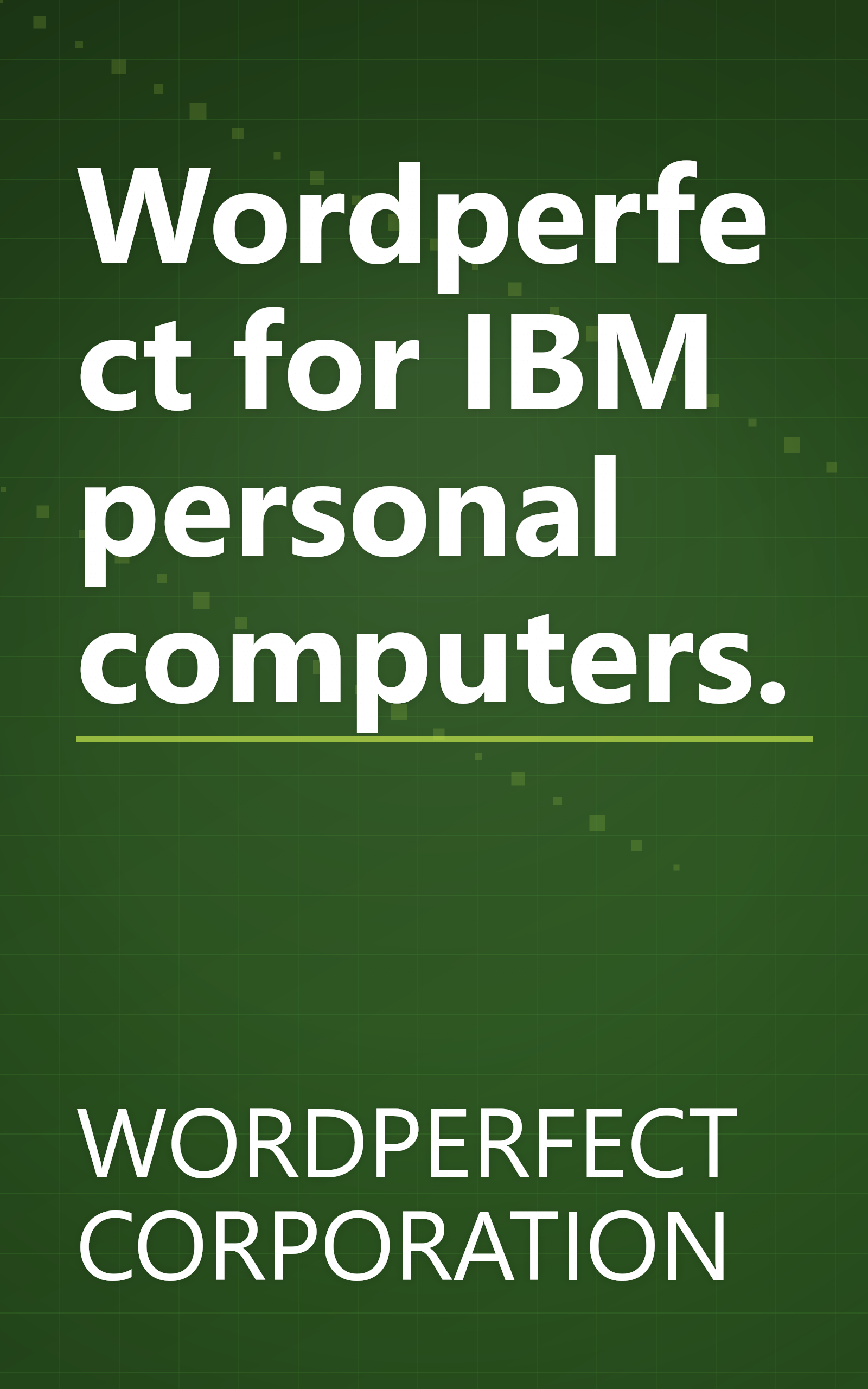 Wordperfect for IBM personal computers. book cover