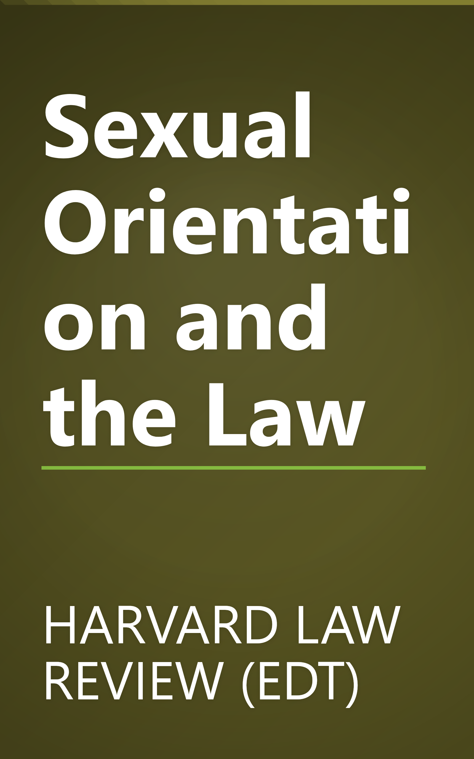 Sexual Orientation and the Law book cover