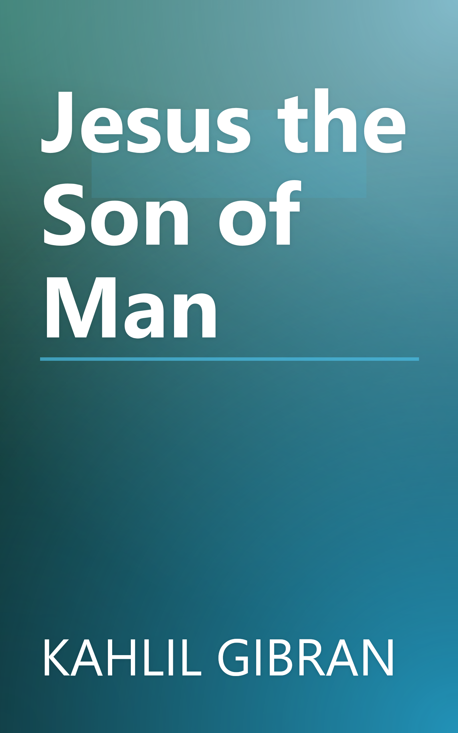 Jesus the Son of Man book cover