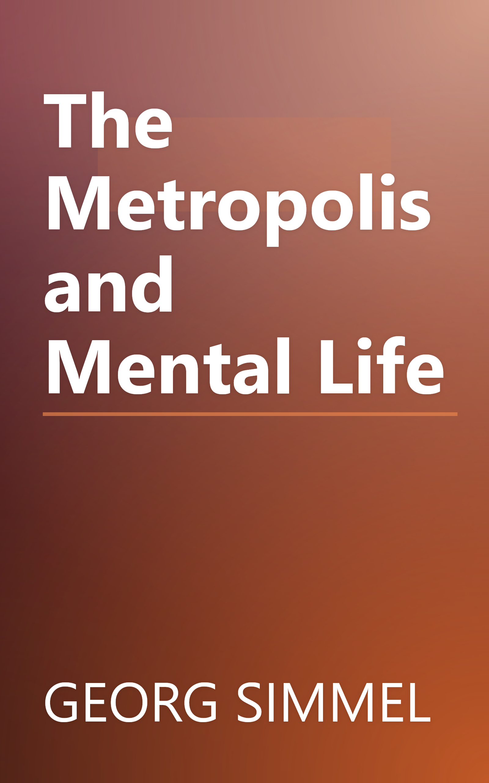 The Metropolis and Mental Life book cover