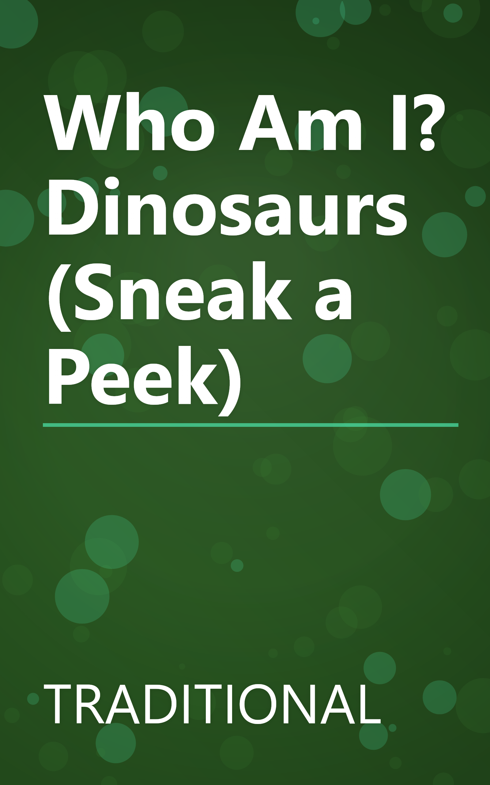 Who Am I? Dinosaurs (Sneak a Peek) book cover