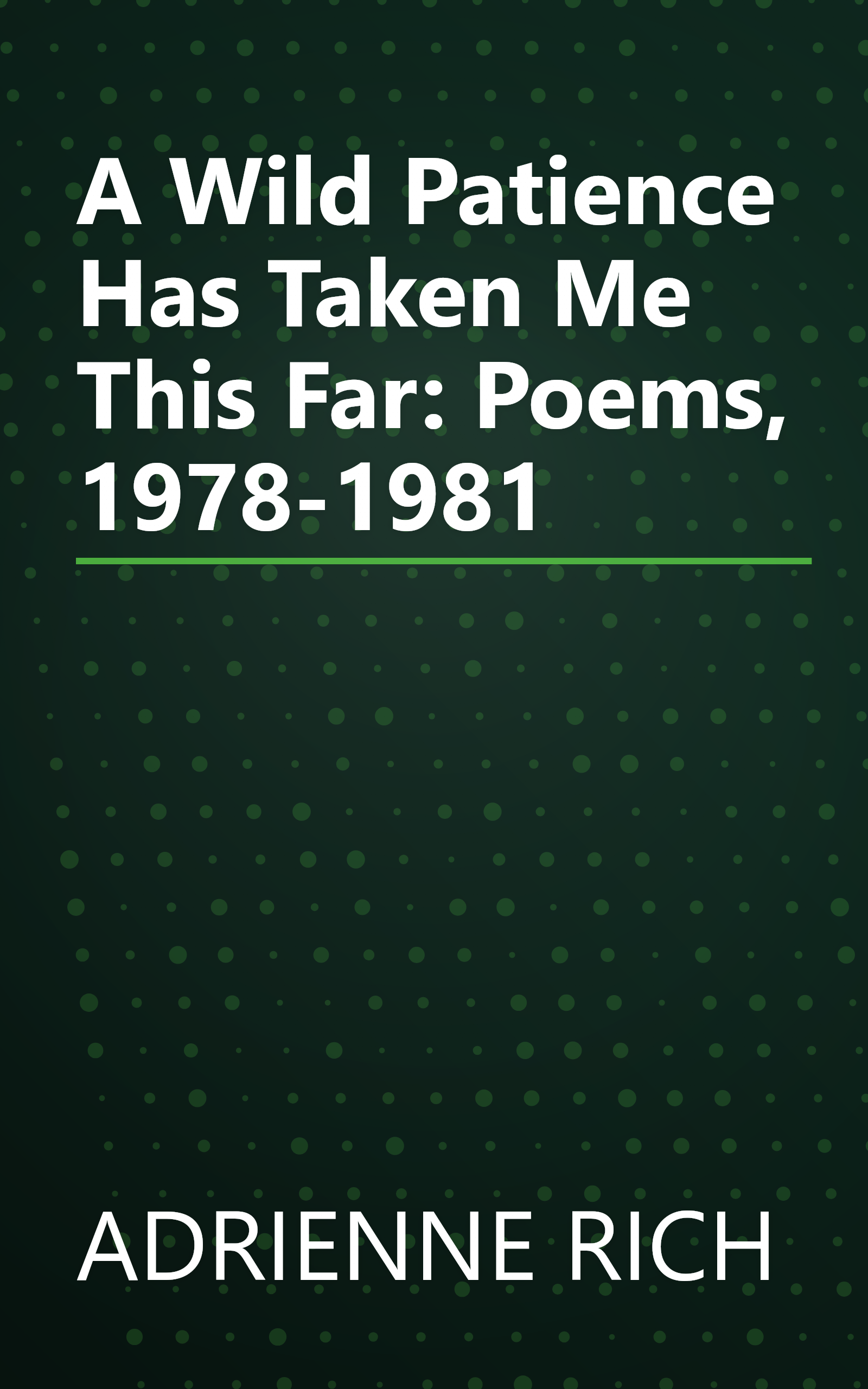 A Wild Patience Has Taken Me This Far: Poems, 1978-1981 book cover