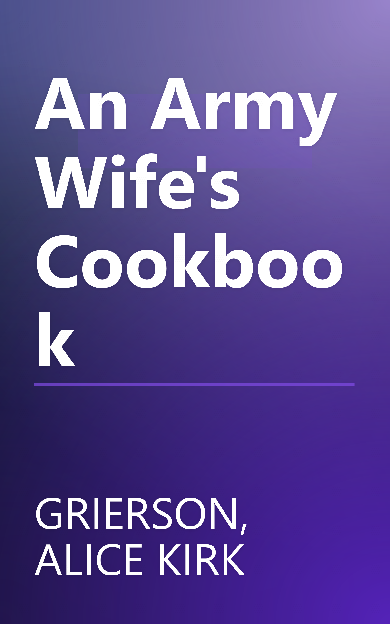 An Army Wife's Cookbook book cover