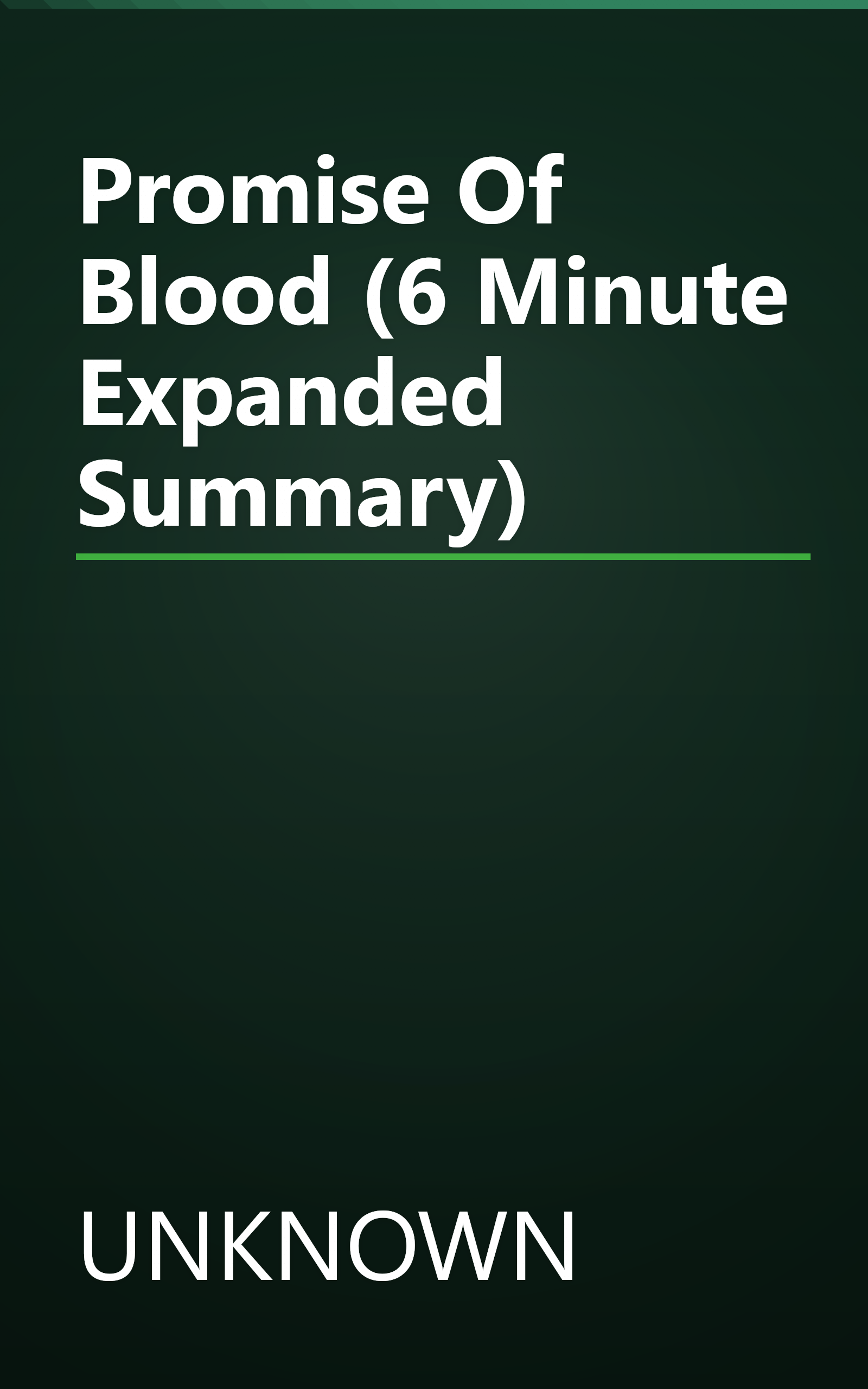 Promise Of Blood (6 Minute   Expanded Summary) book cover