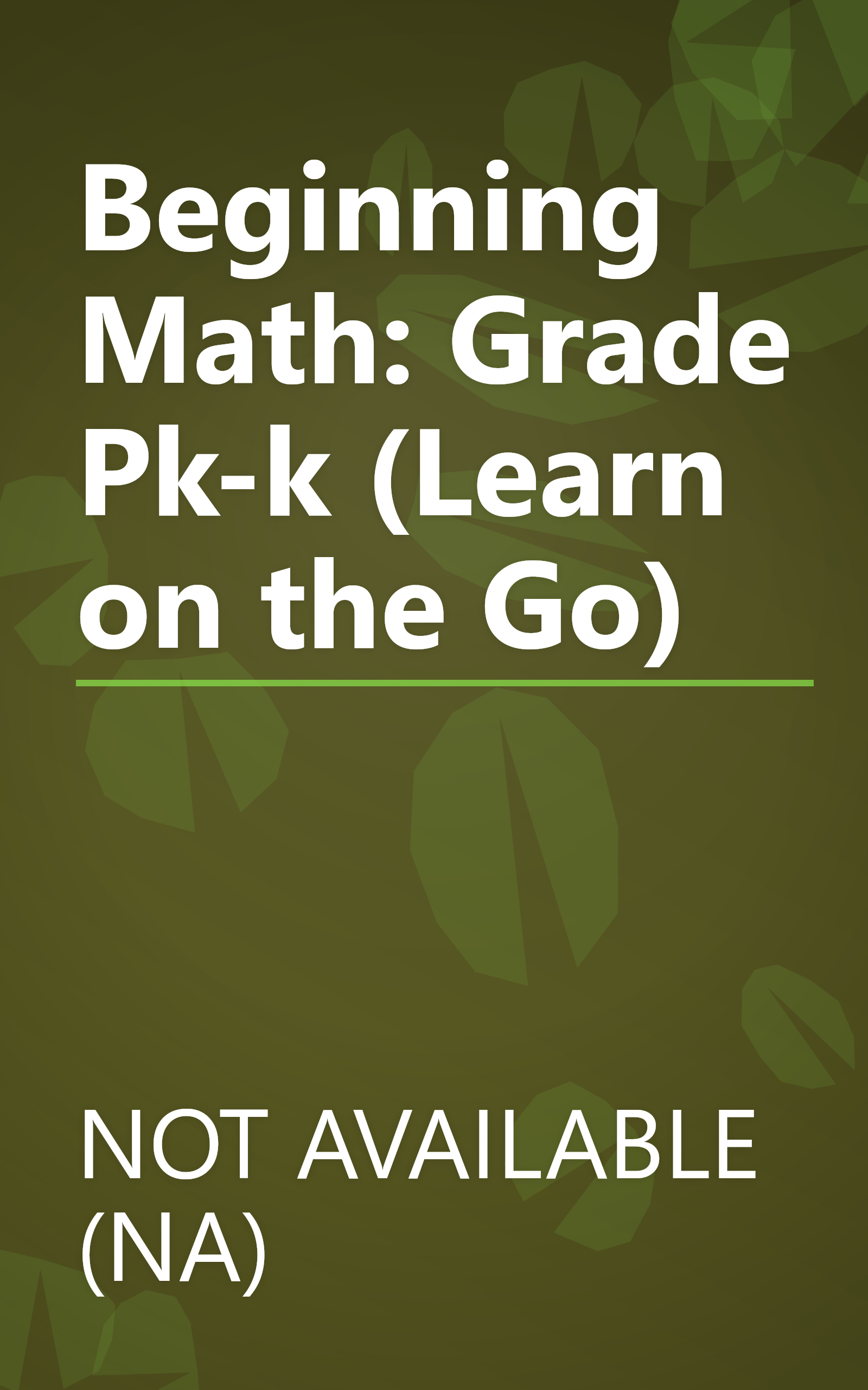 Beginning Math: Grade Pk-k (Learn on the Go) book cover