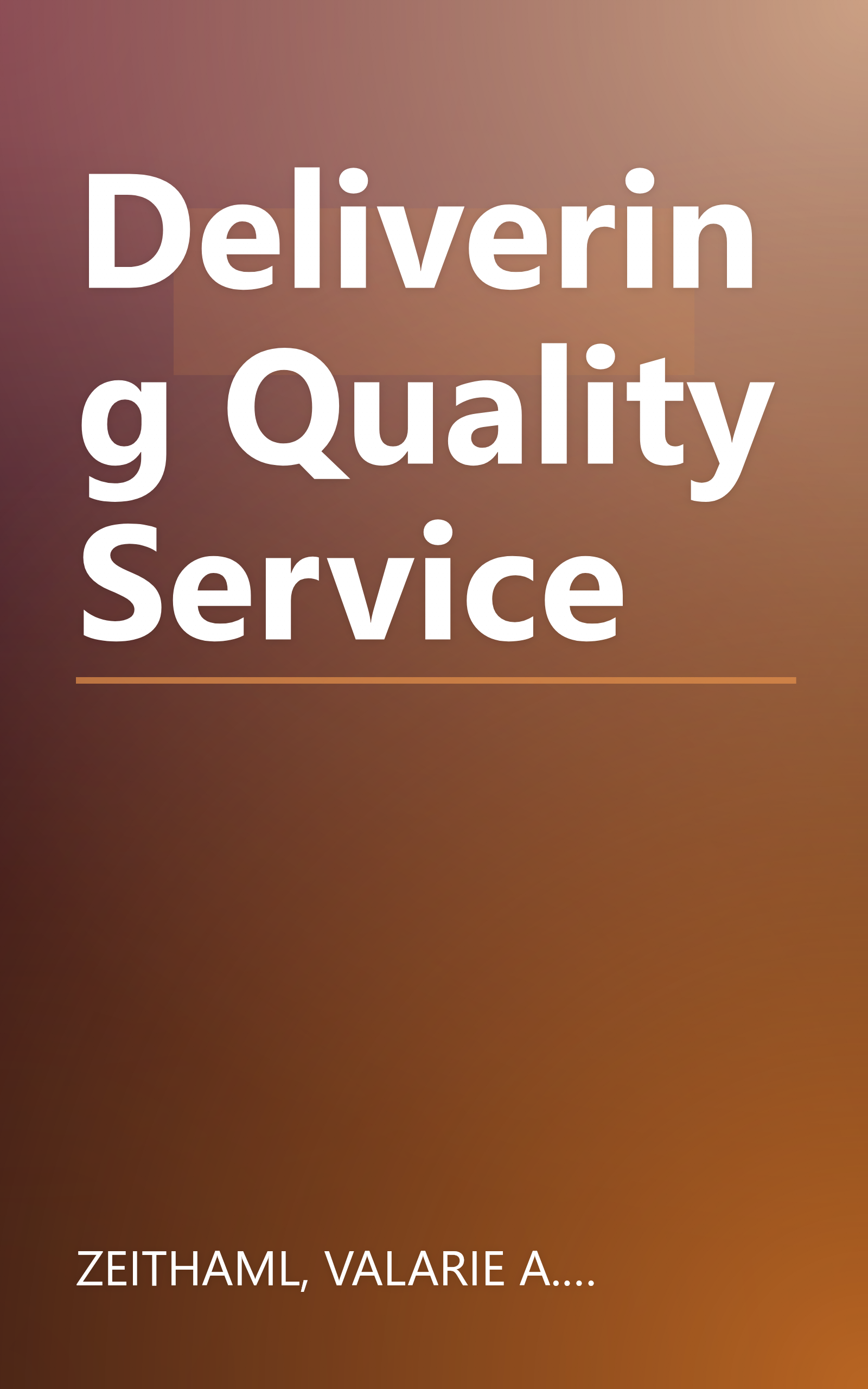 Delivering Quality Service book cover