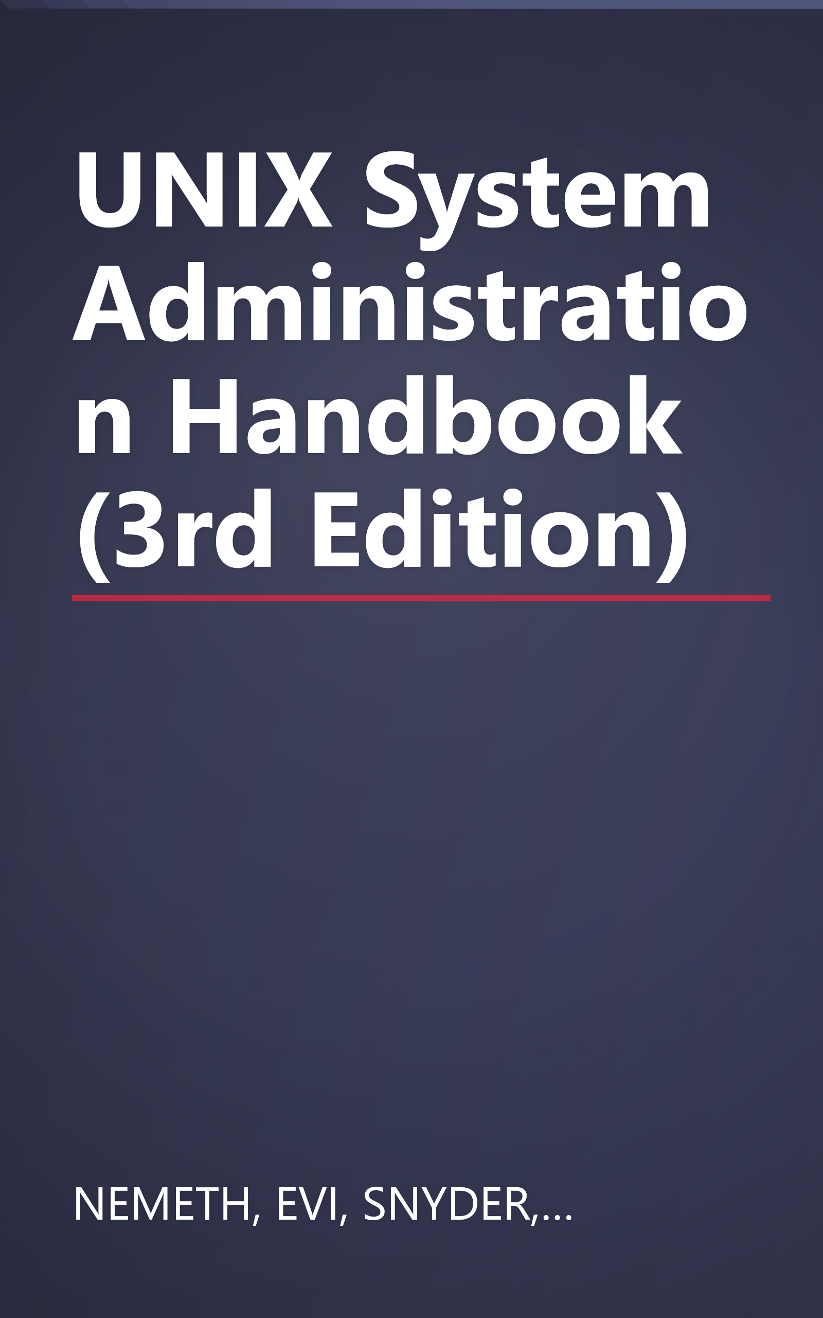 UNIX System Administration Handbook (3rd Edition) book cover