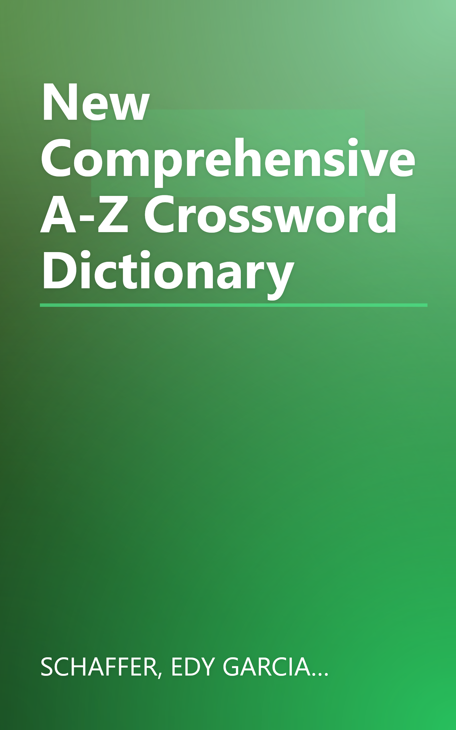 New Comprehensive A-Z Crossword Dictionary book cover