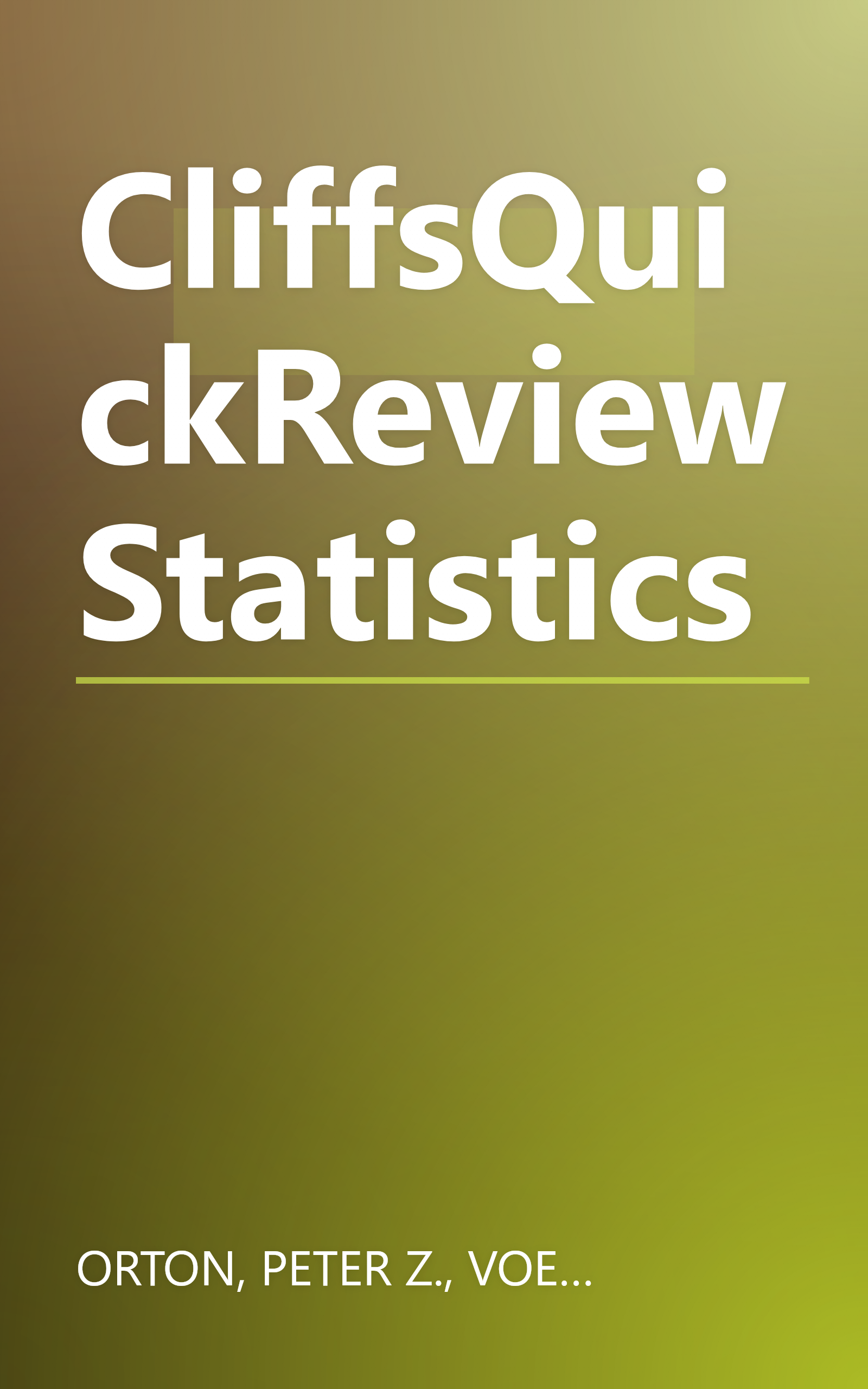 CliffsQuickReview Statistics book cover