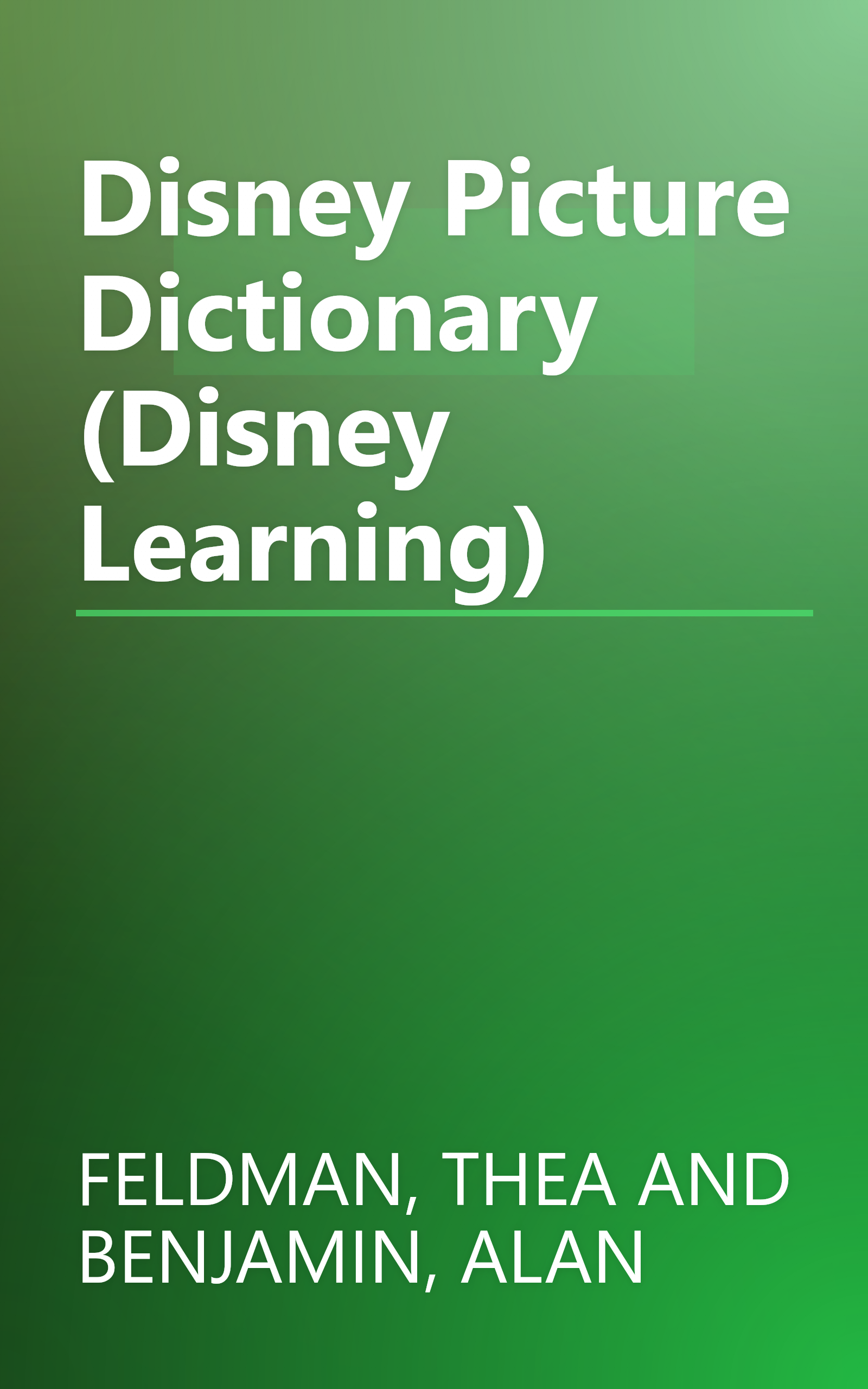 Disney Picture Dictionary (Disney Learning) book cover