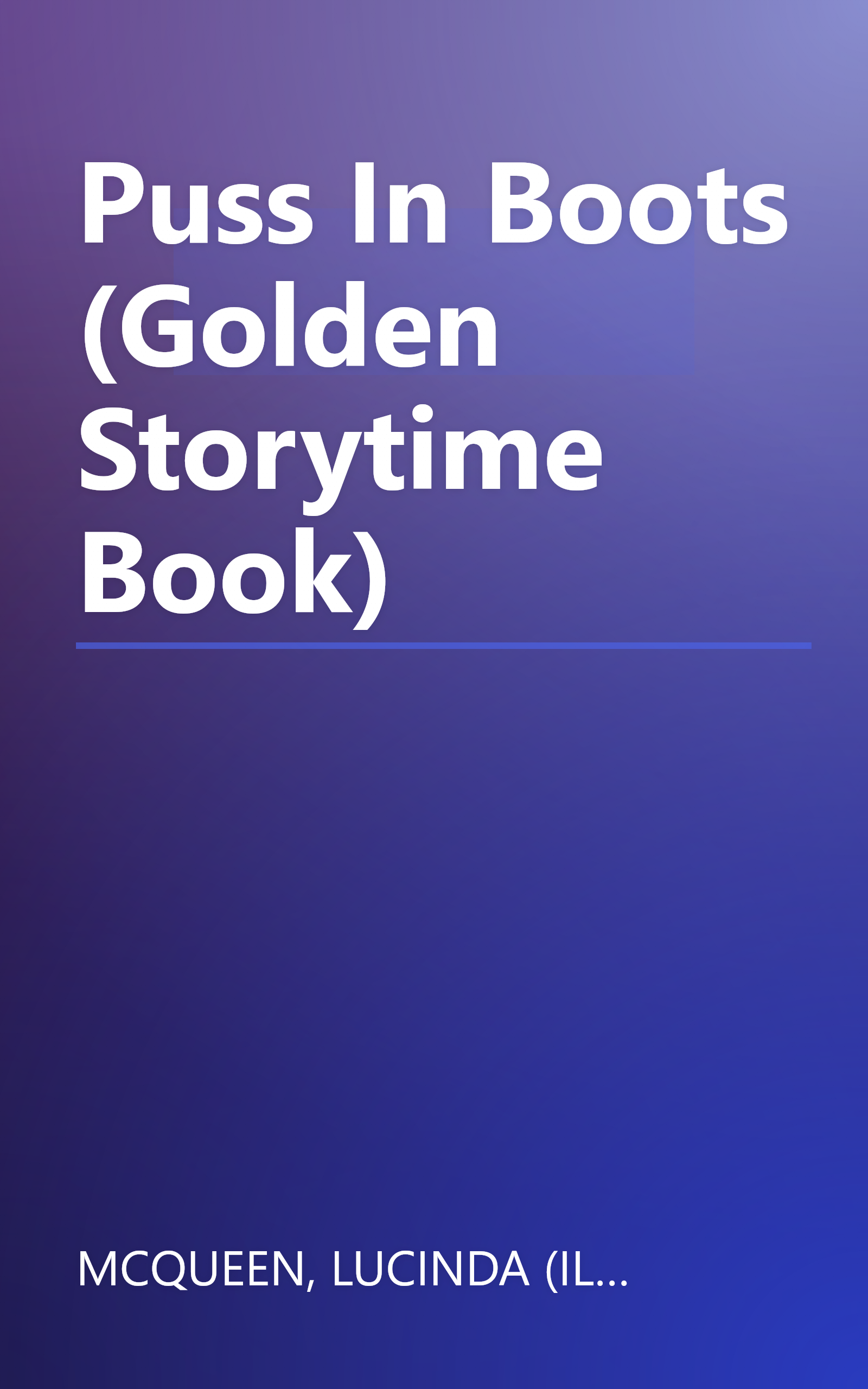 Puss In Boots (Golden Storytime Book) book cover