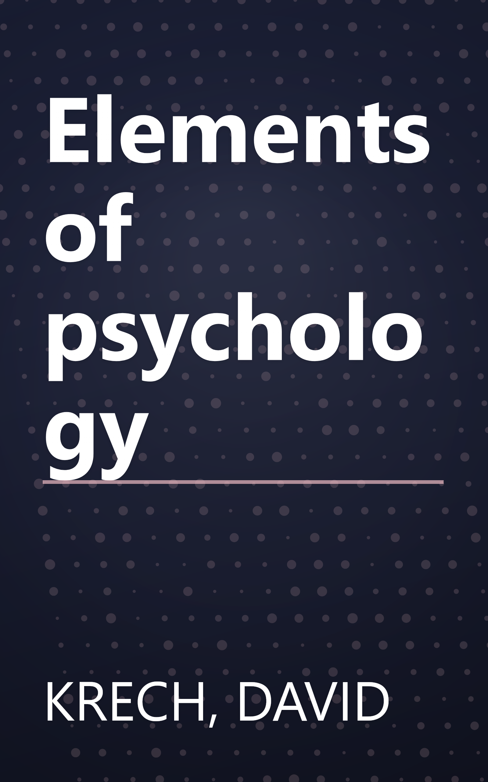 Elements of psychology book cover