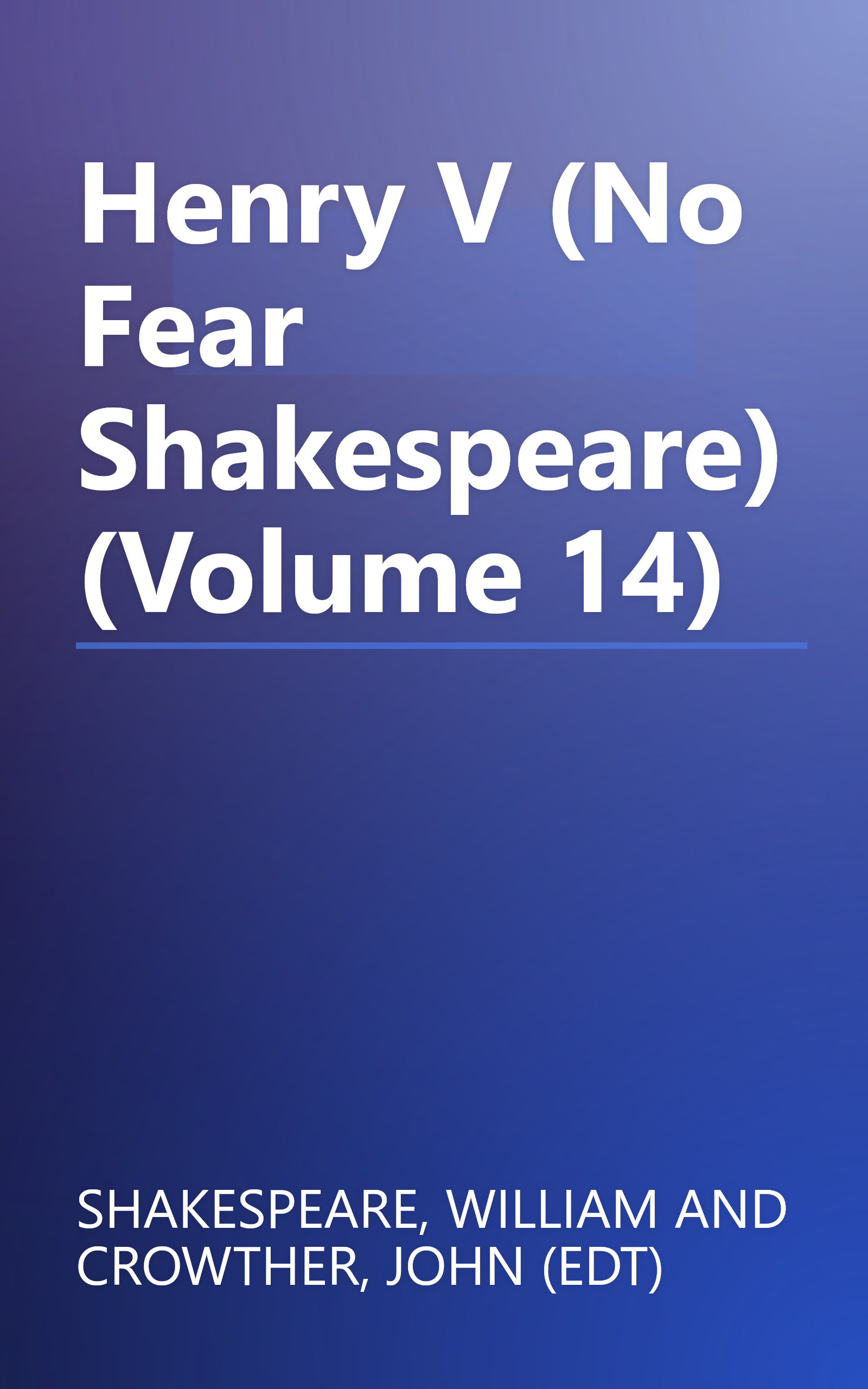 Henry V (No Fear Shakespeare) (Volume 14) book cover