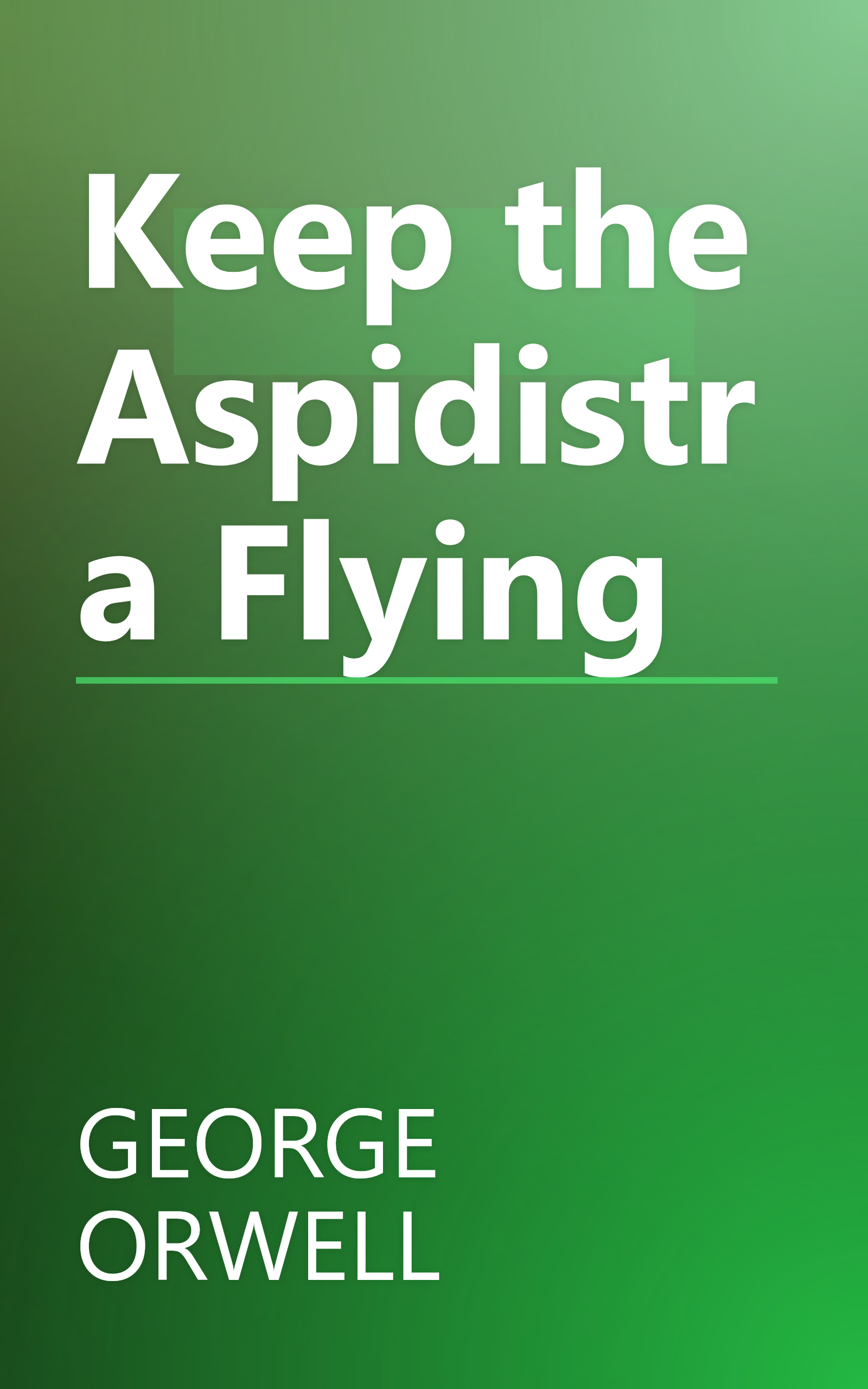 Keep the Aspidistra Flying book cover