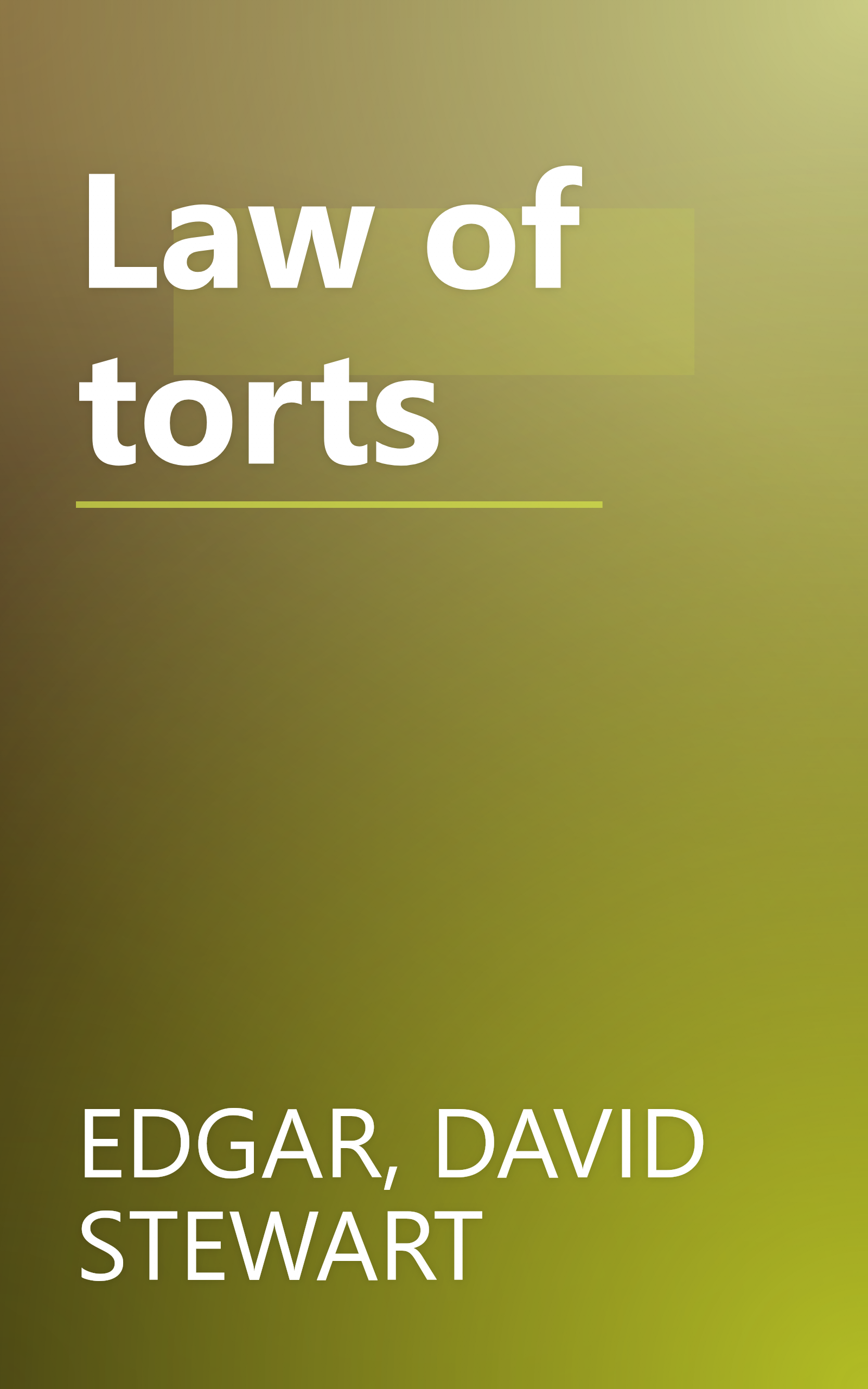 Law of torts book cover