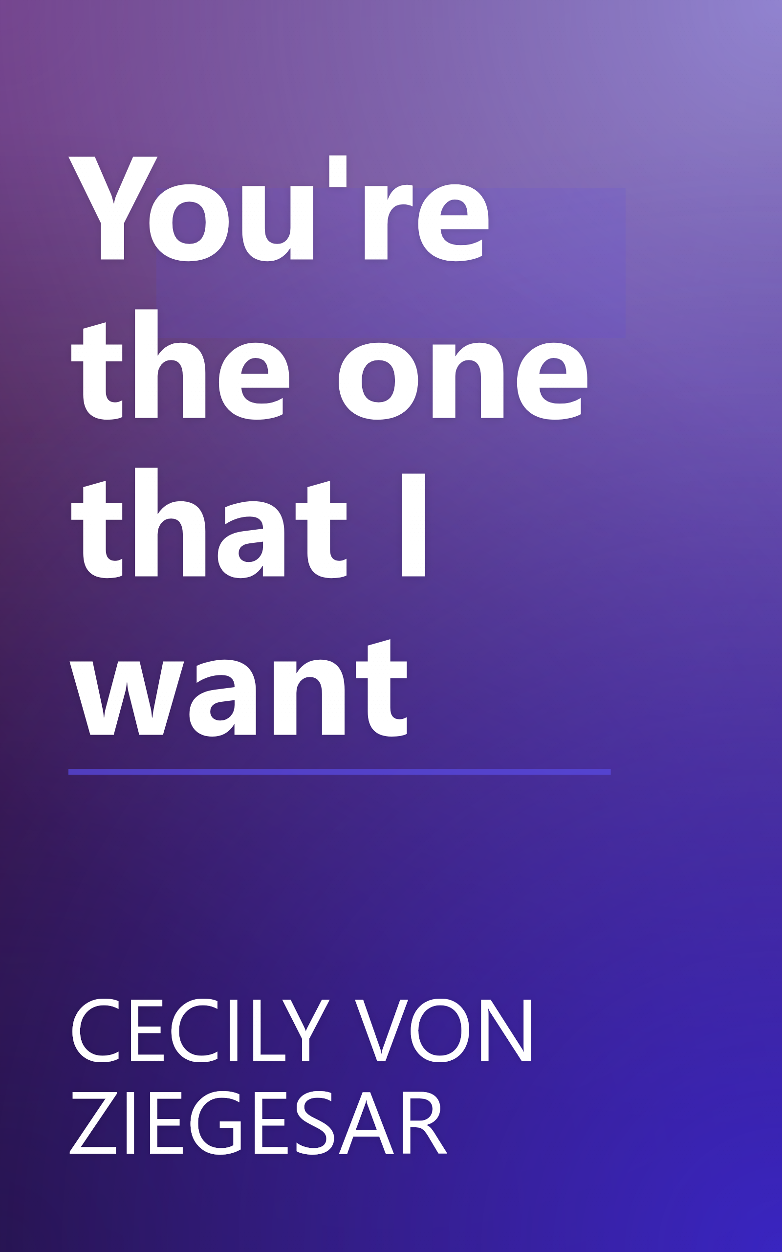 You're the one that I want book cover