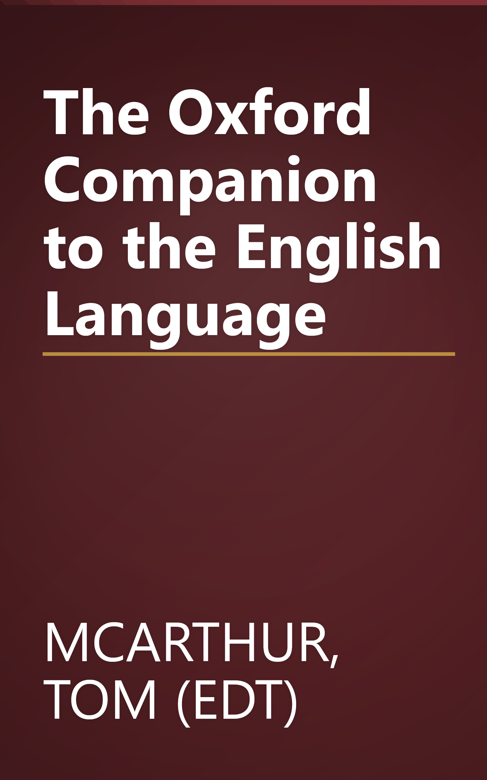 The Oxford Companion to the English Language book cover