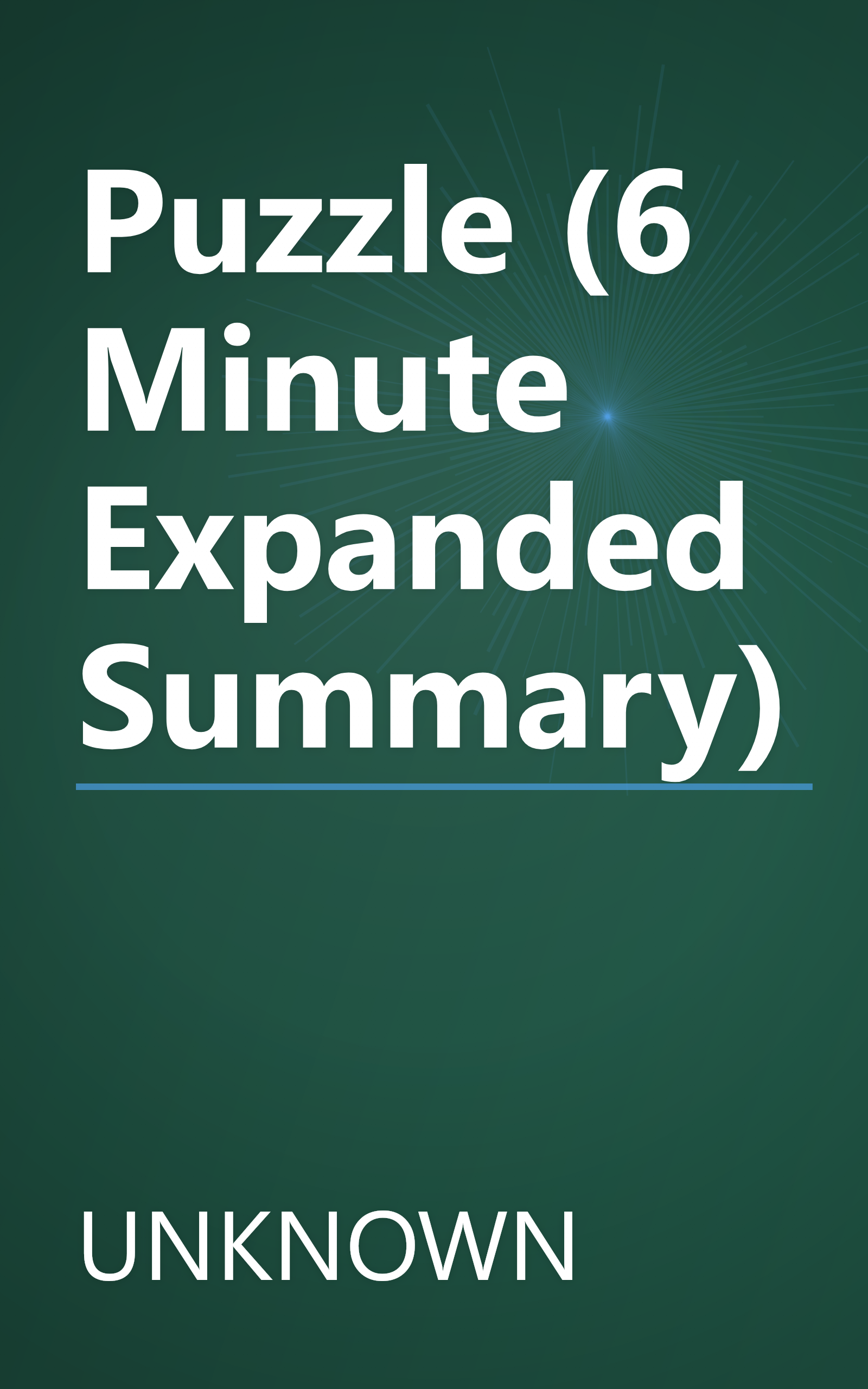 Puzzle (6 Minute   Expanded Summary) book cover