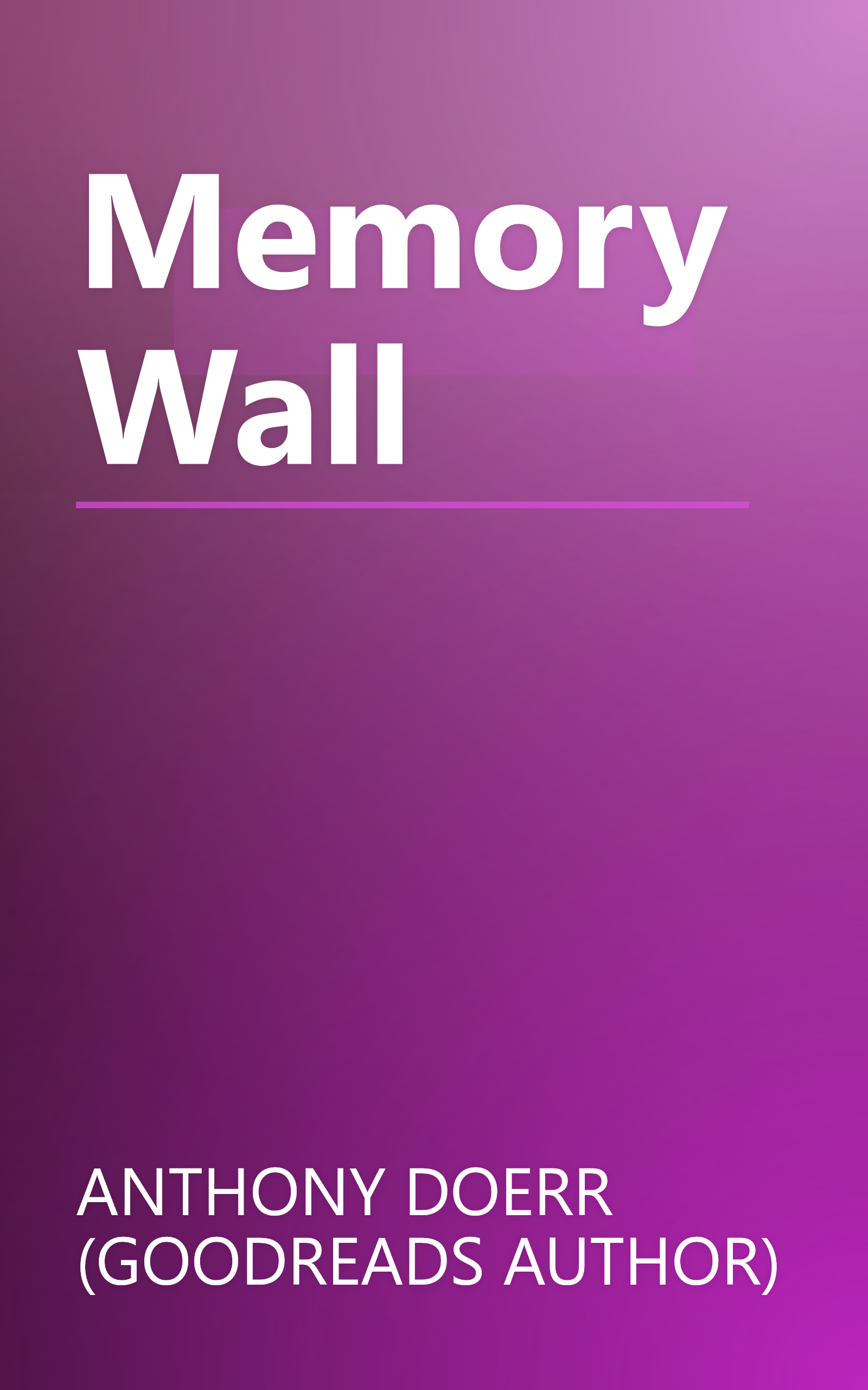 Memory Wall book cover