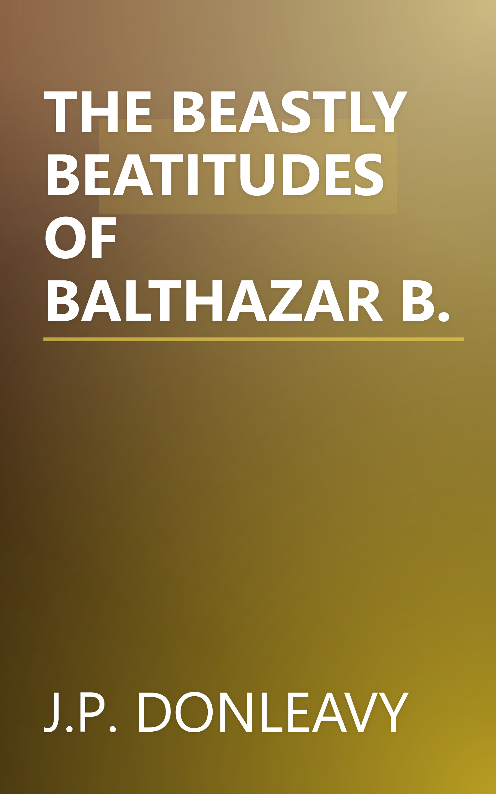 THE BEASTLY BEATITUDES OF BALTHAZAR B. book cover
