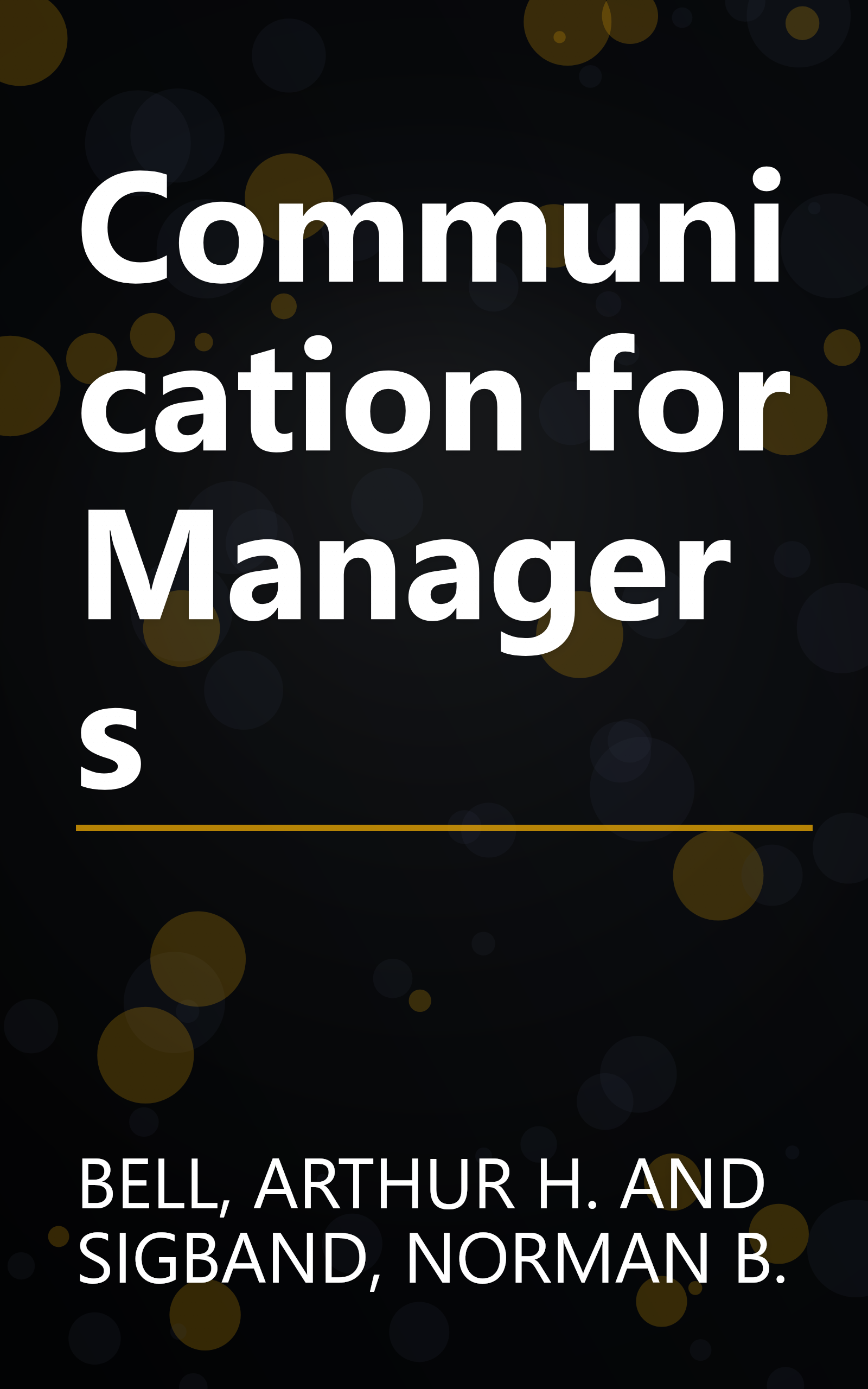 Communication for Managers book cover