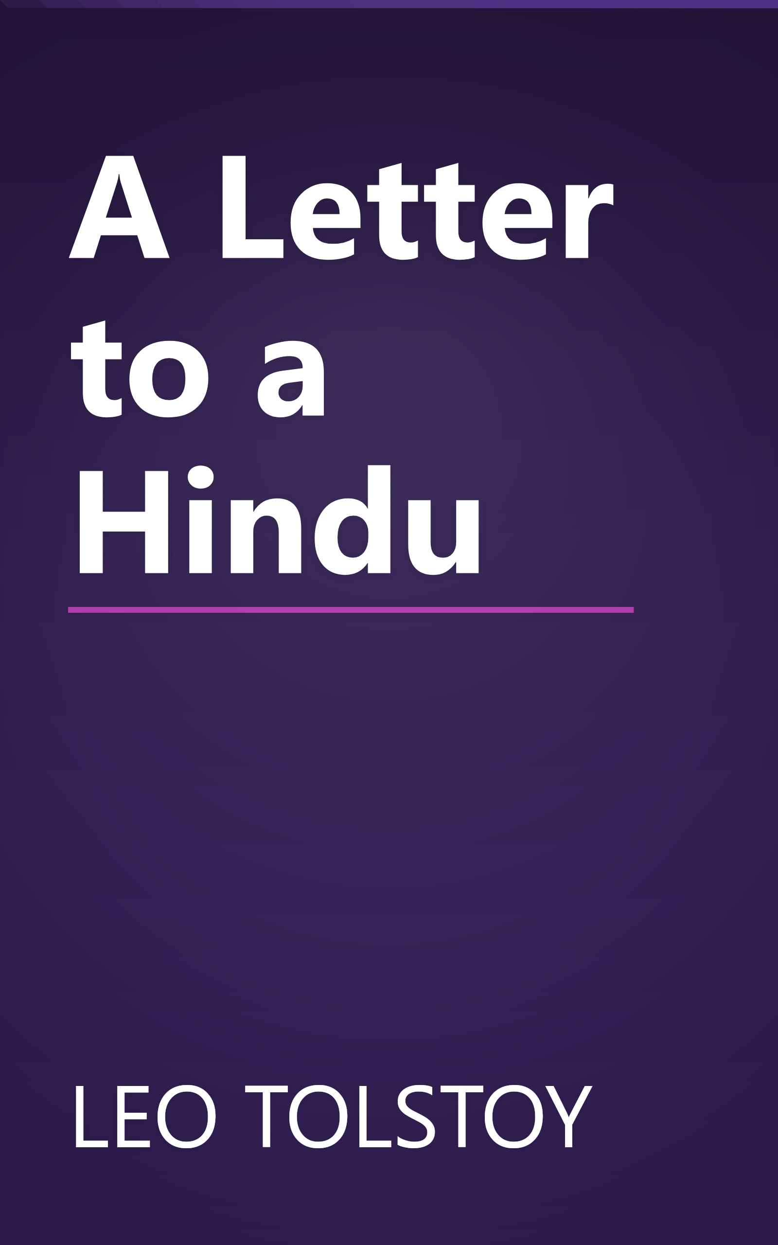 A Letter to a Hindu book cover