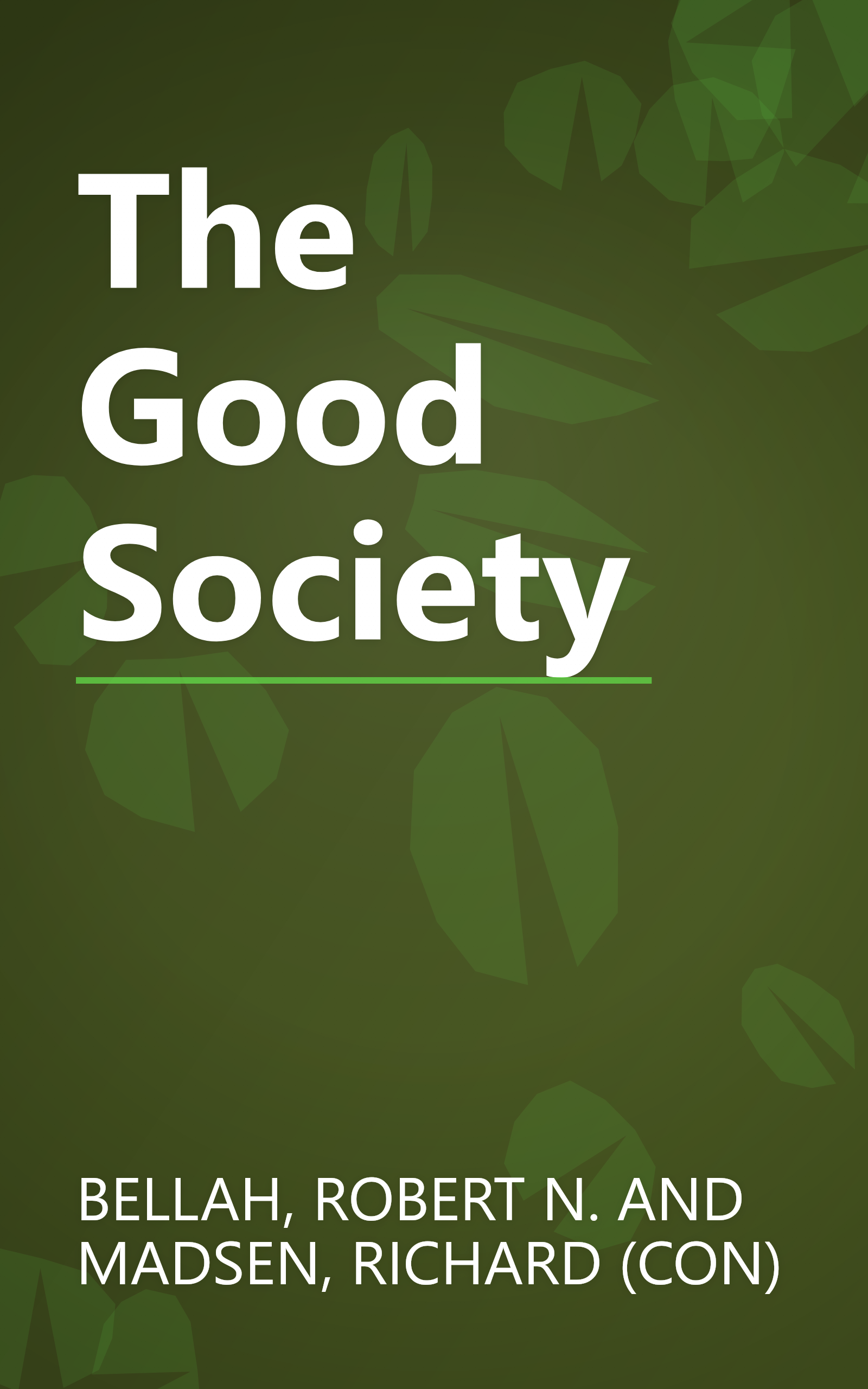 The Good Society book cover