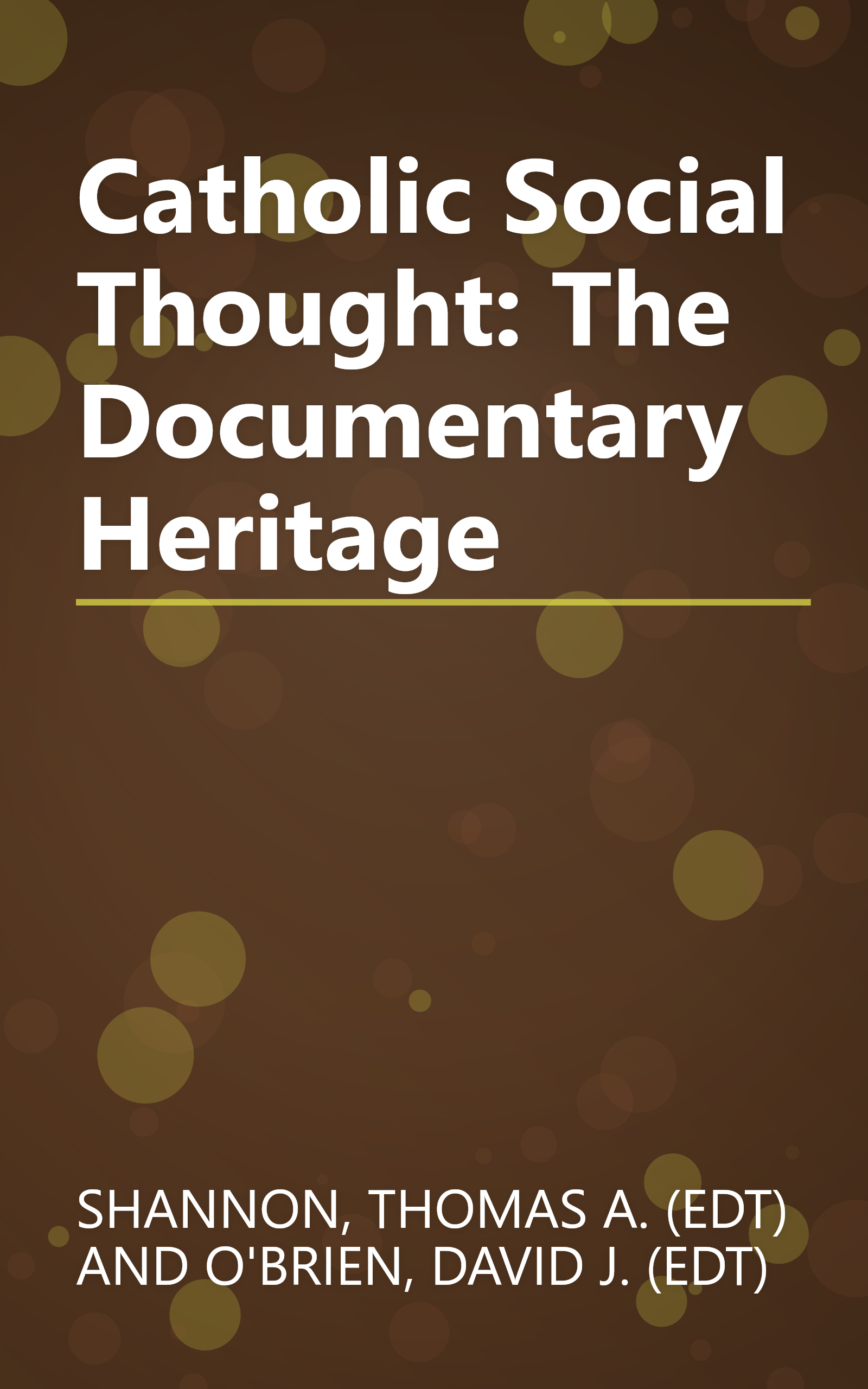 Catholic Social Thought: The Documentary Heritage book cover