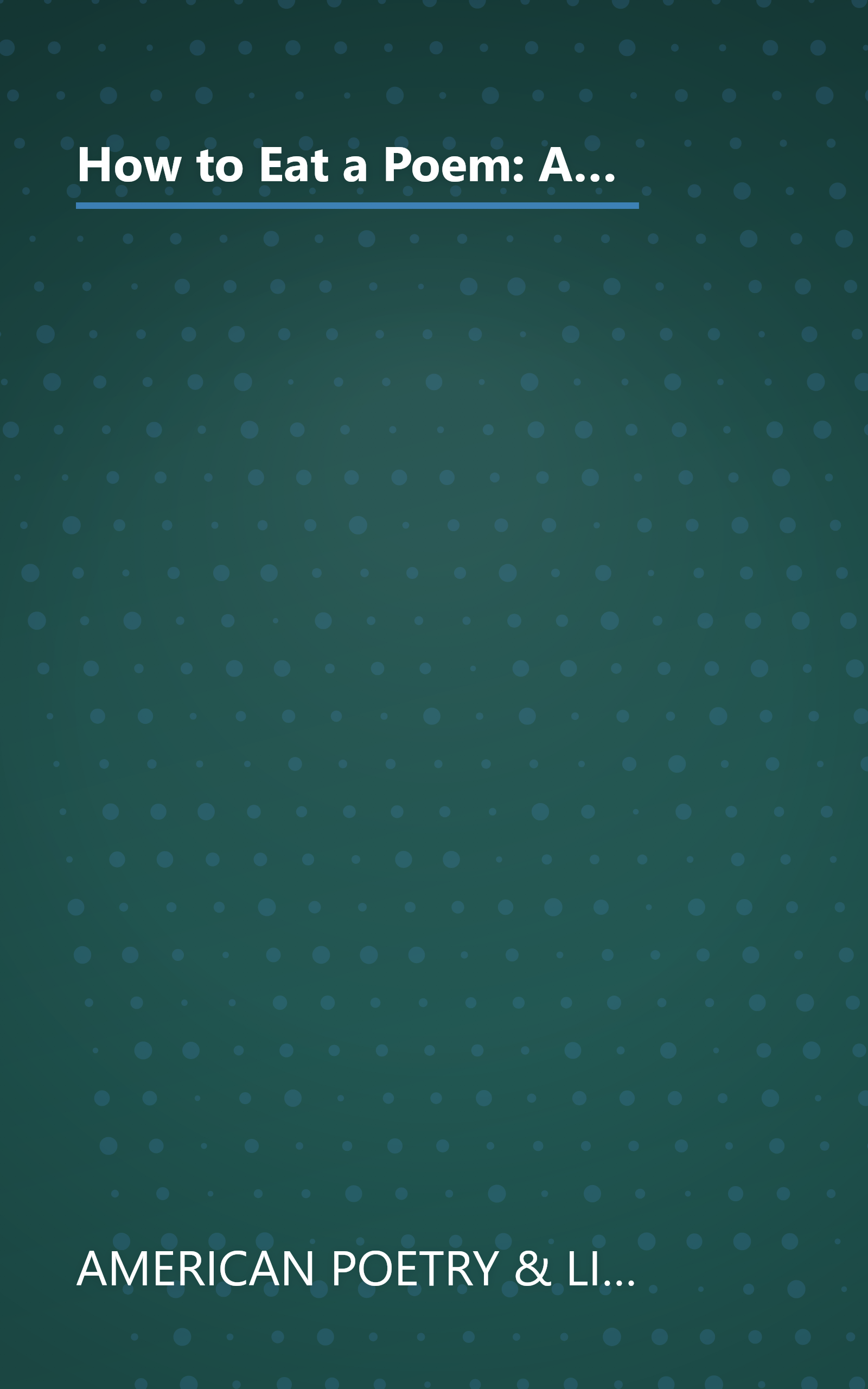 How to Eat a Poem: A Smorgasbord of Tasty and Delicious Poems for Young Readers (Dover Children's Classics) book cover