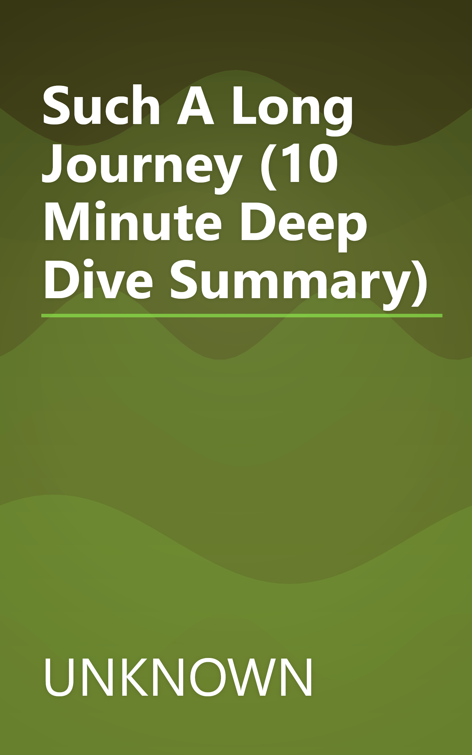 Such A Long Journey (10 Minute   Deep Dive Summary) book cover