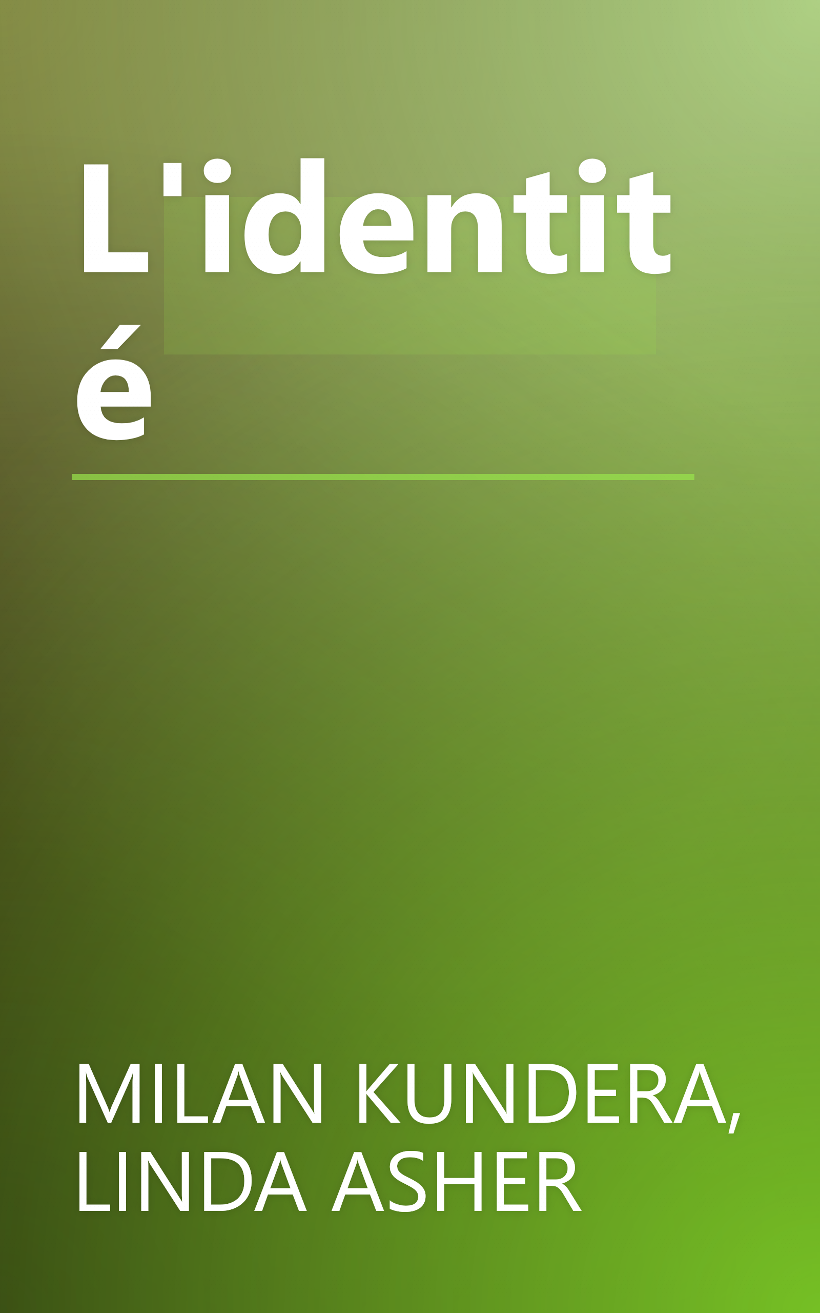 L'identité book cover
