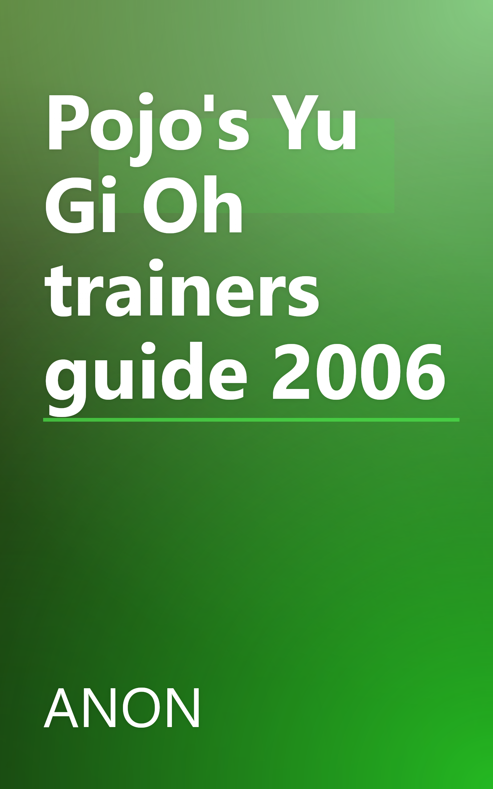 Pojo's Yu Gi Oh trainers guide 2006 book cover