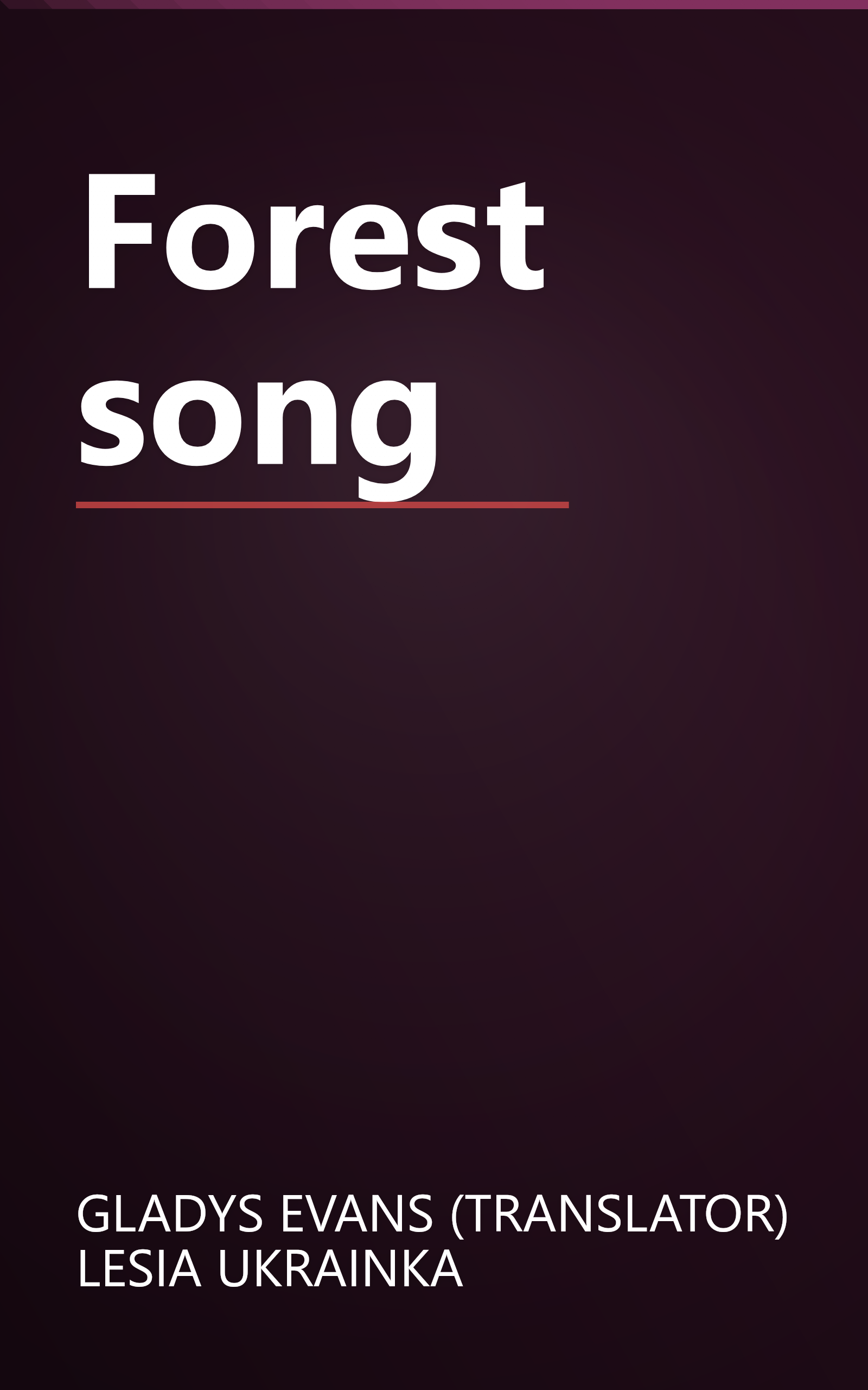 Forest song book cover