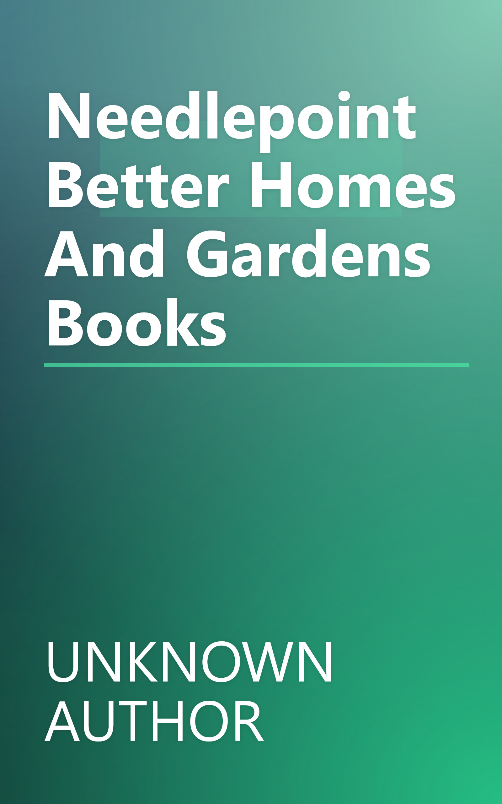 Needlepoint  Better Homes And Gardens Books book cover