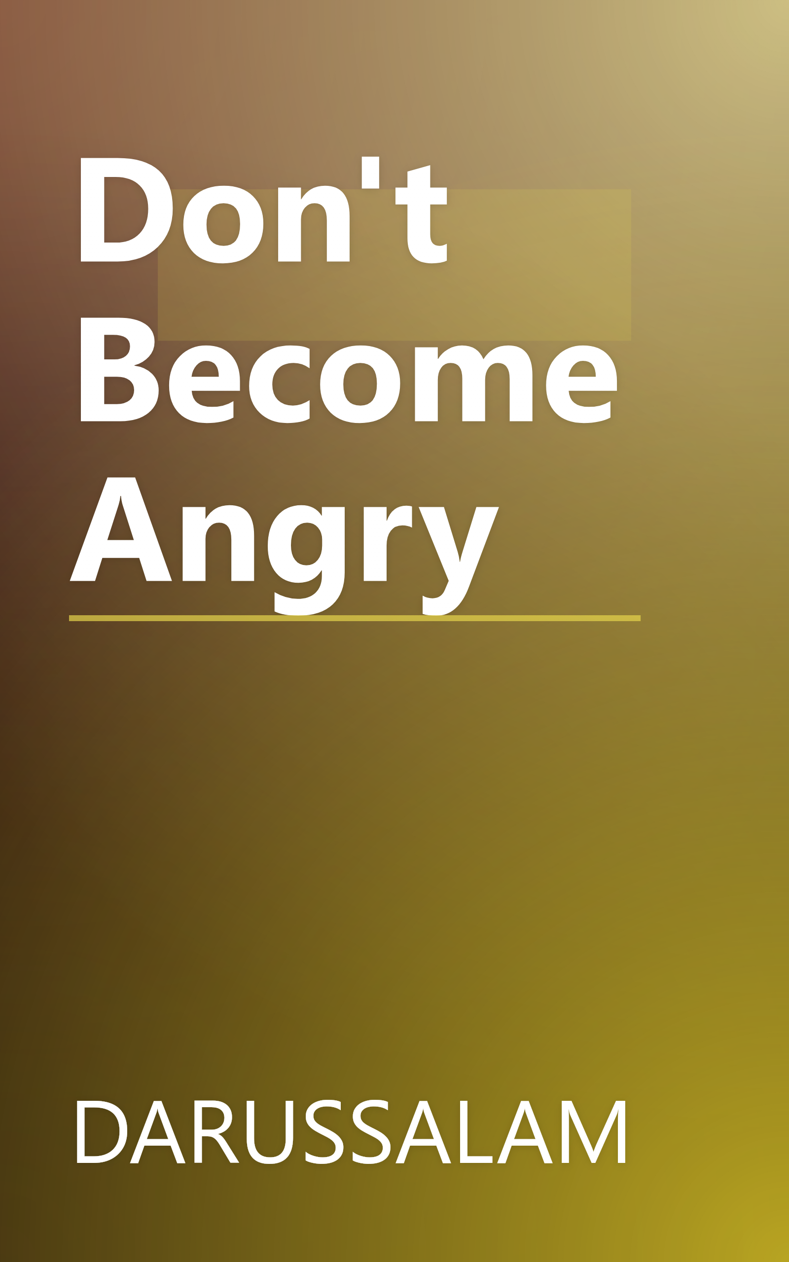 Don't Become Angry book cover