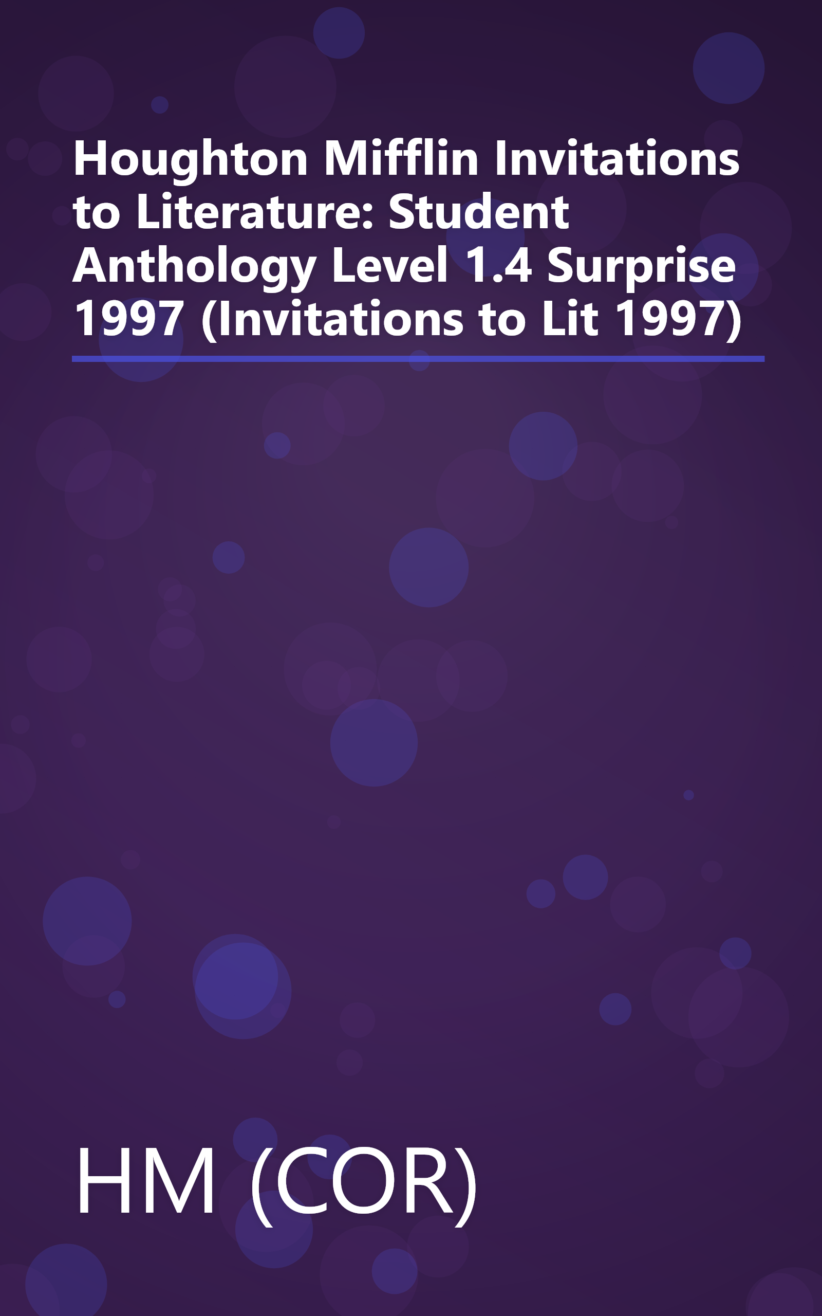 Houghton Mifflin Invitations to Literature: Student Anthology Level 1.4 Surprise 1997 (Invitations to Lit 1997) book cover