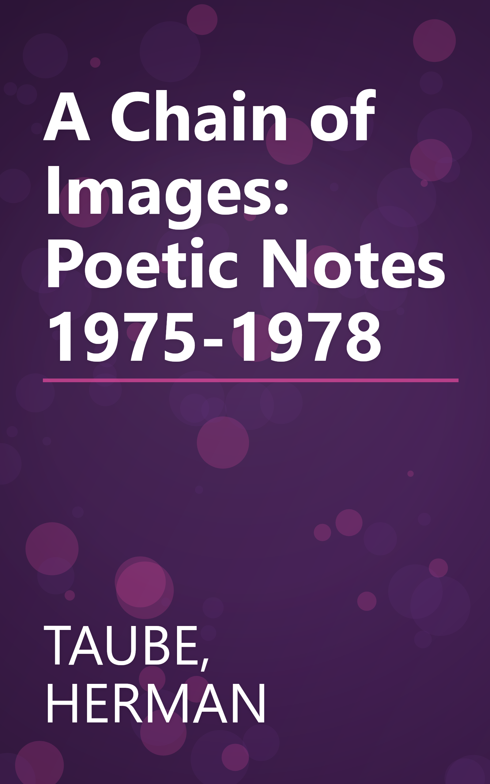 A Chain of Images: Poetic Notes 1975-1978 book cover