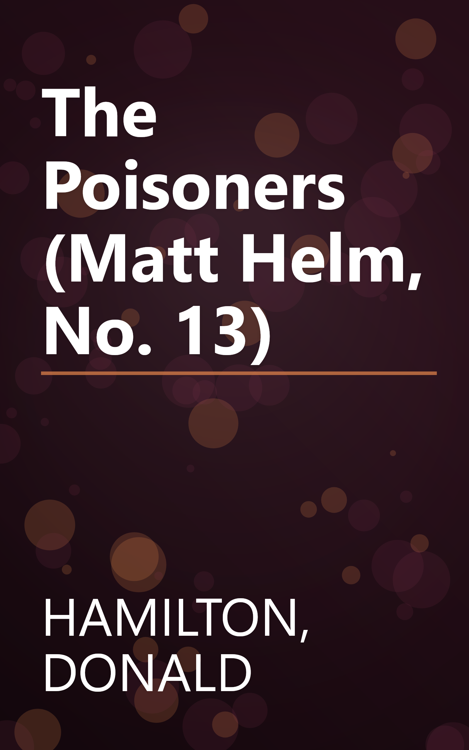 The Poisoners (Matt Helm, No. 13) book cover