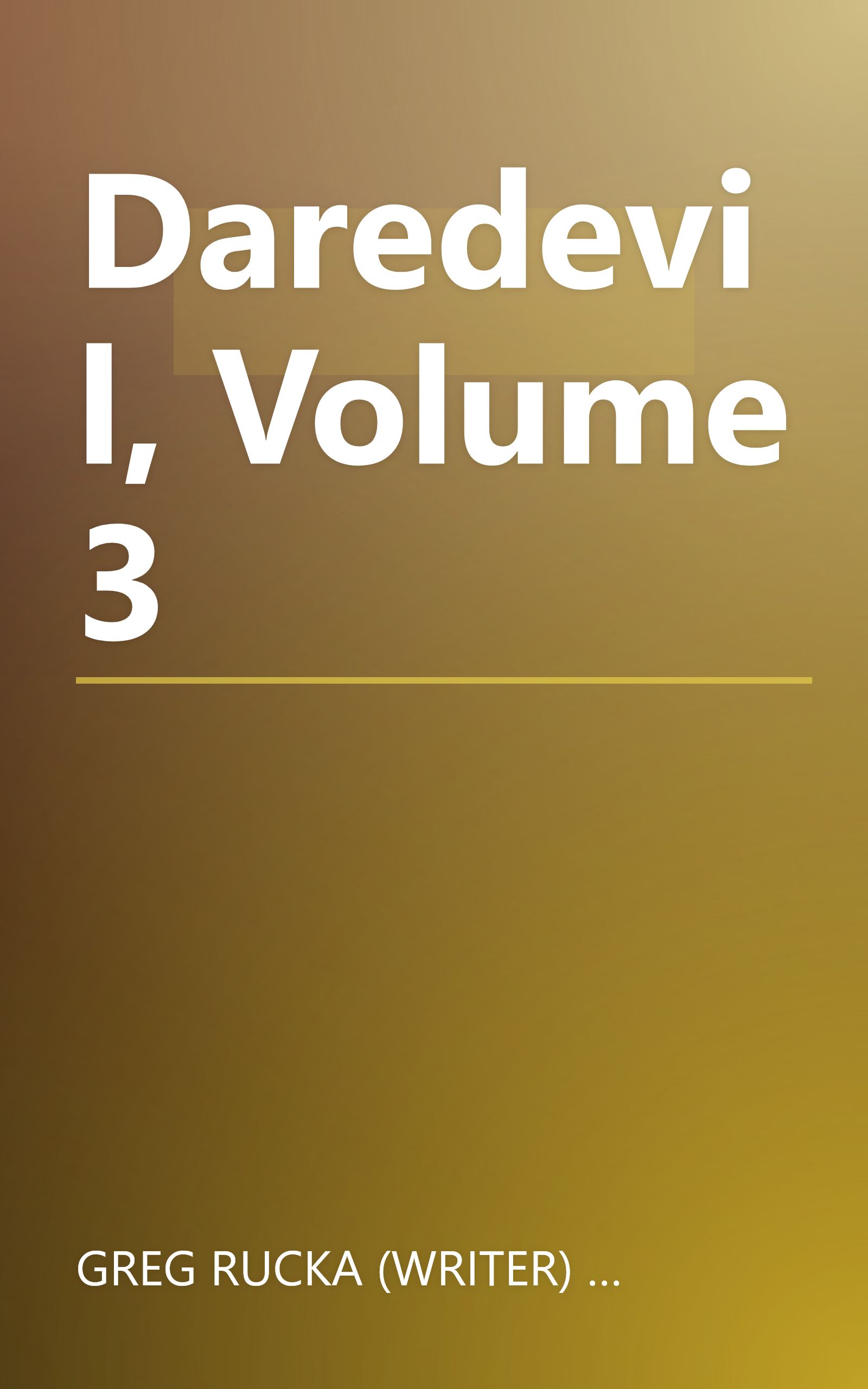 Daredevil, Volume 3 book cover