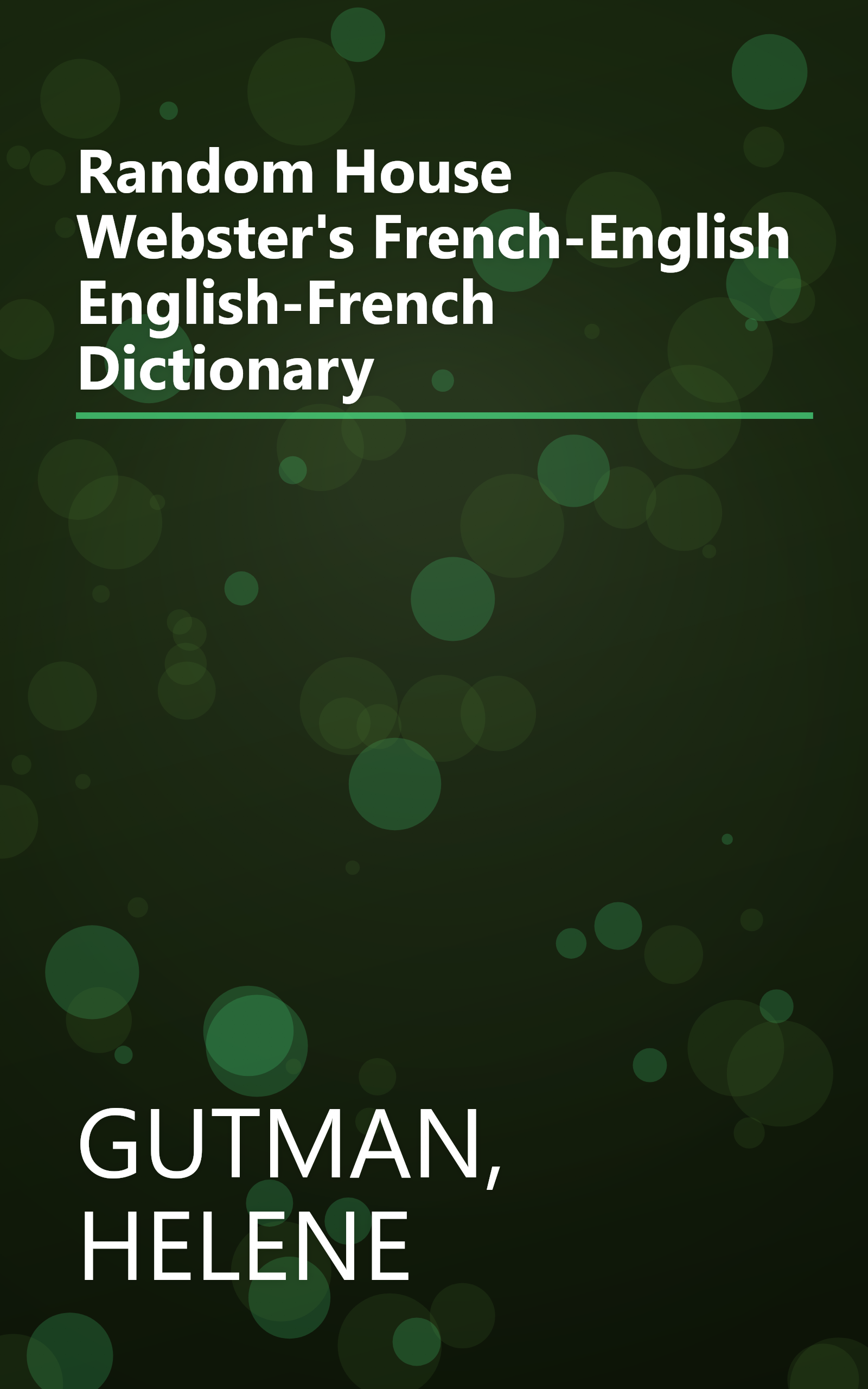 Random House Webster's French-English English-French Dictionary book cover