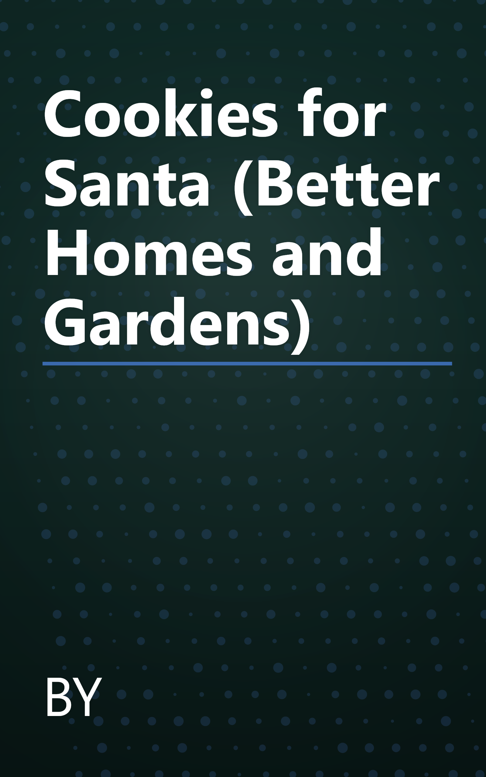 Cookies for Santa (Better Homes and Gardens) book cover