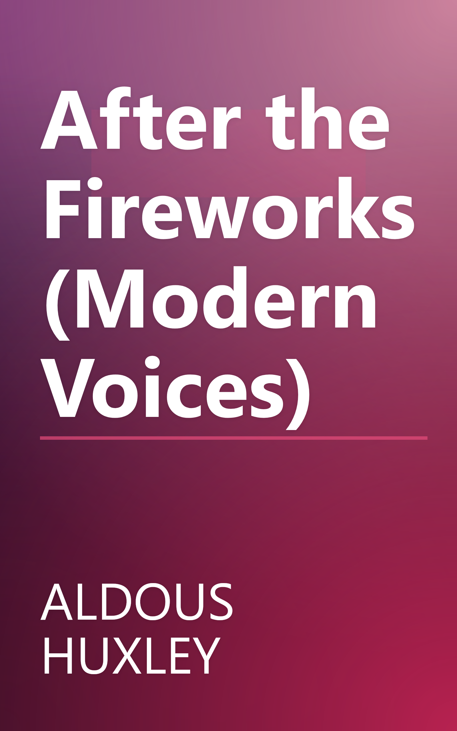 After the Fireworks (Modern Voices) book cover