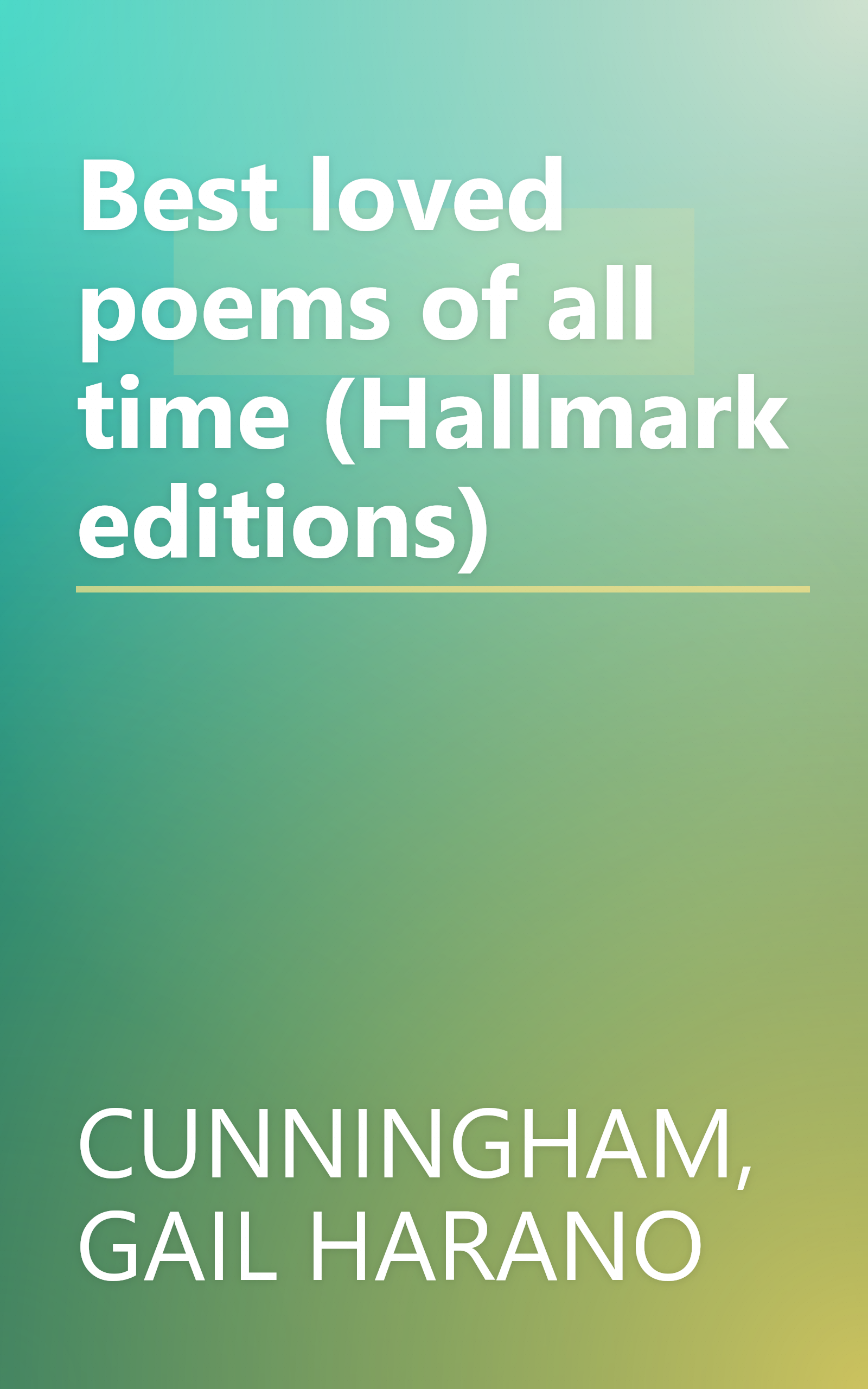 Best loved poems of all time (Hallmark editions) book cover