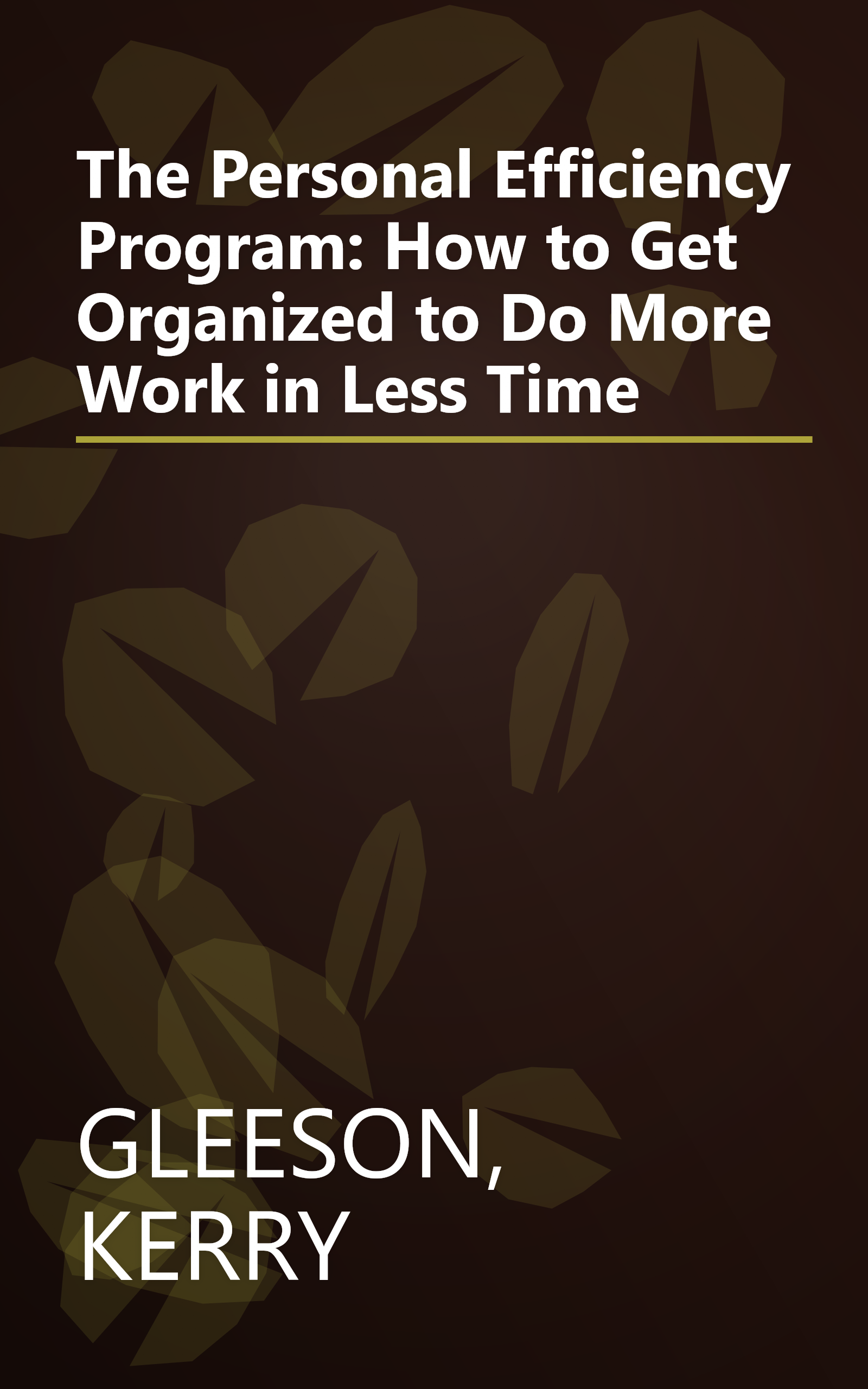 The Personal Efficiency Program: How to Get Organized to Do More Work in Less Time book cover