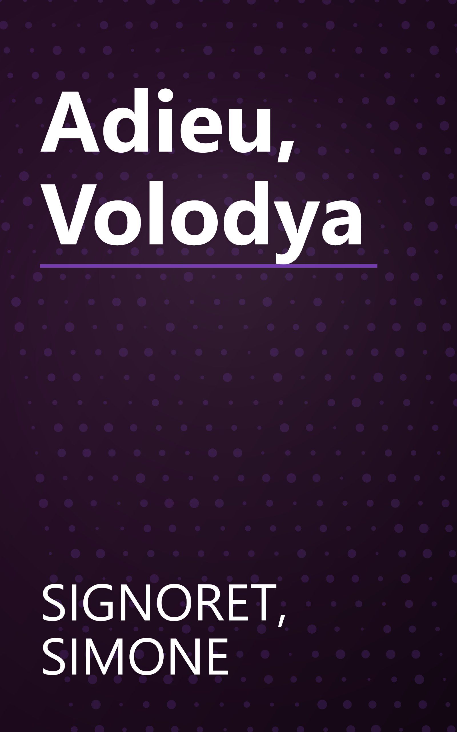 Adieu, Volodya book cover