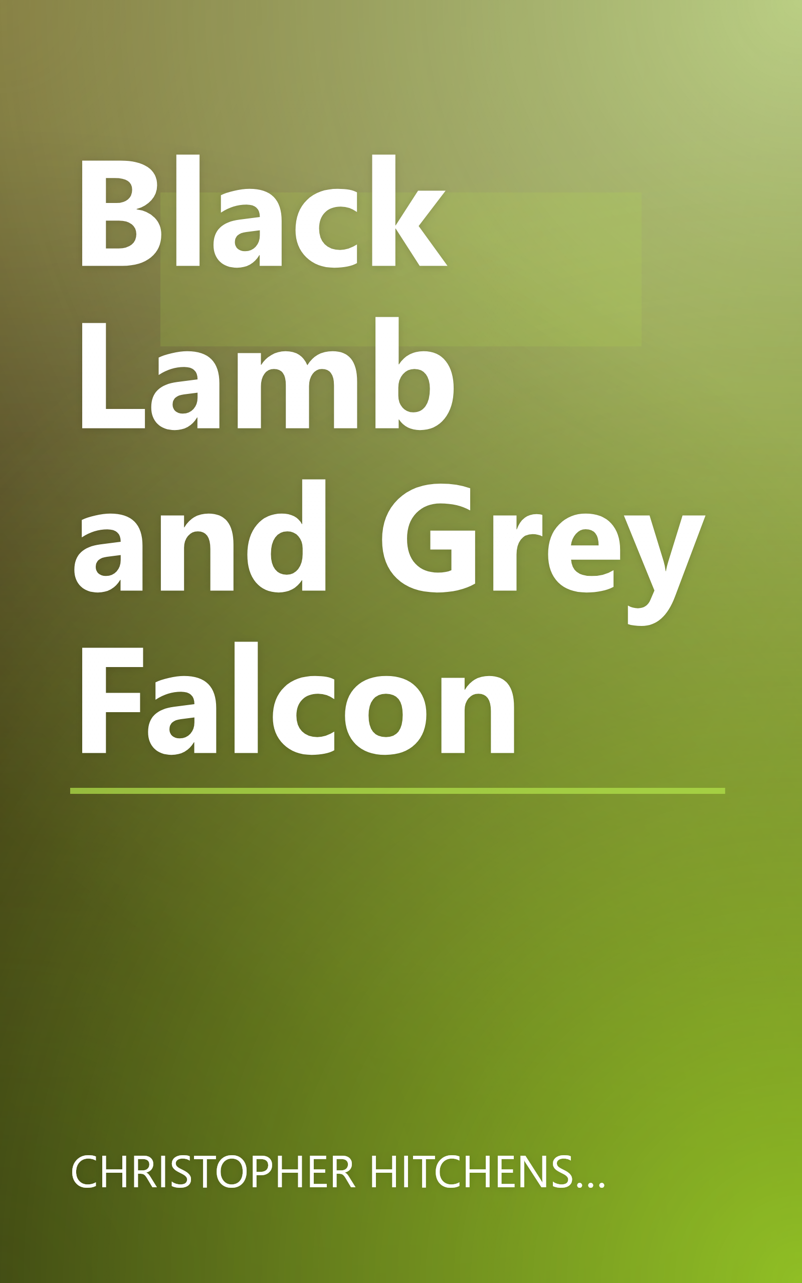 Black Lamb and Grey Falcon book cover