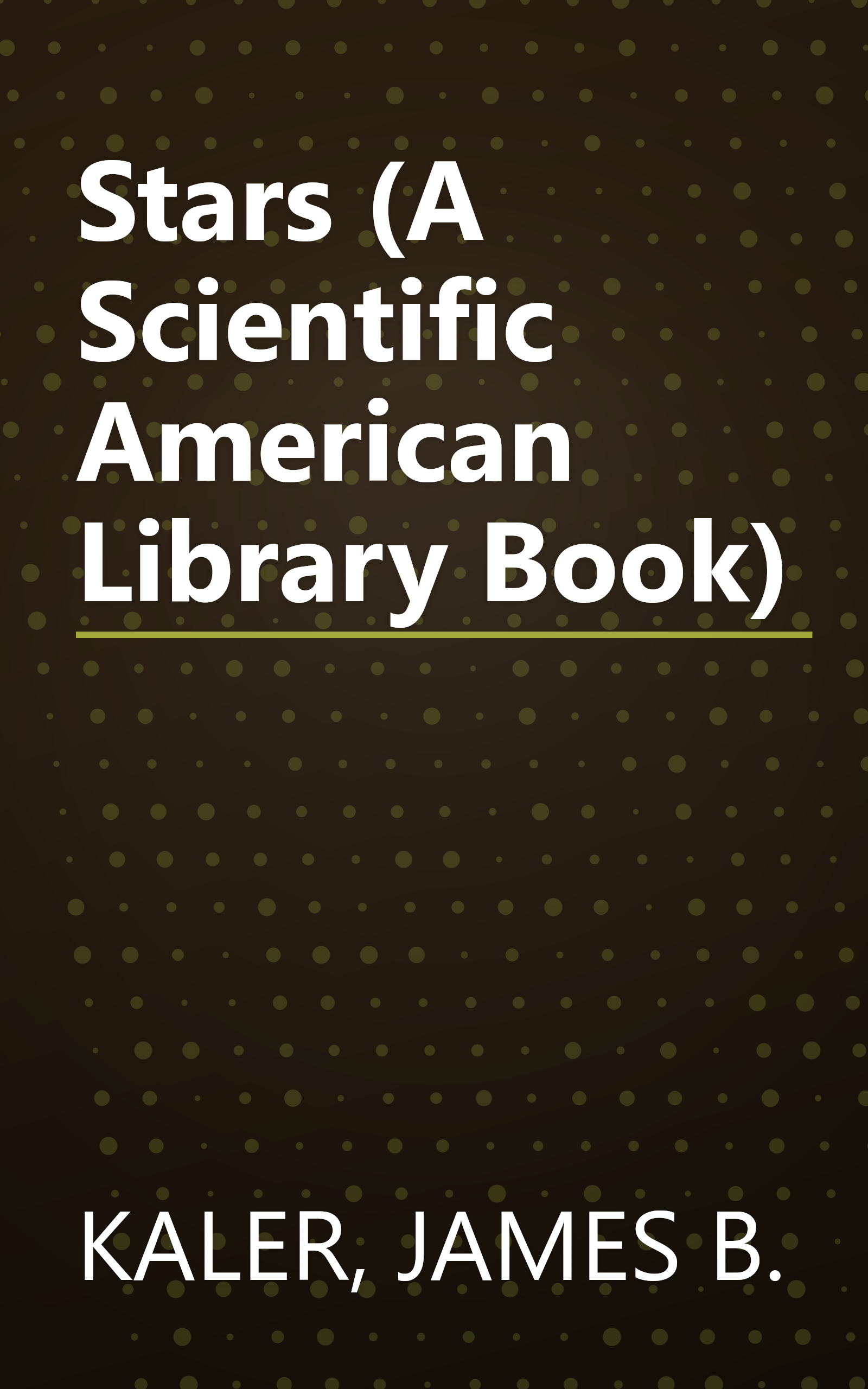 Stars (A Scientific American Library Book) book cover