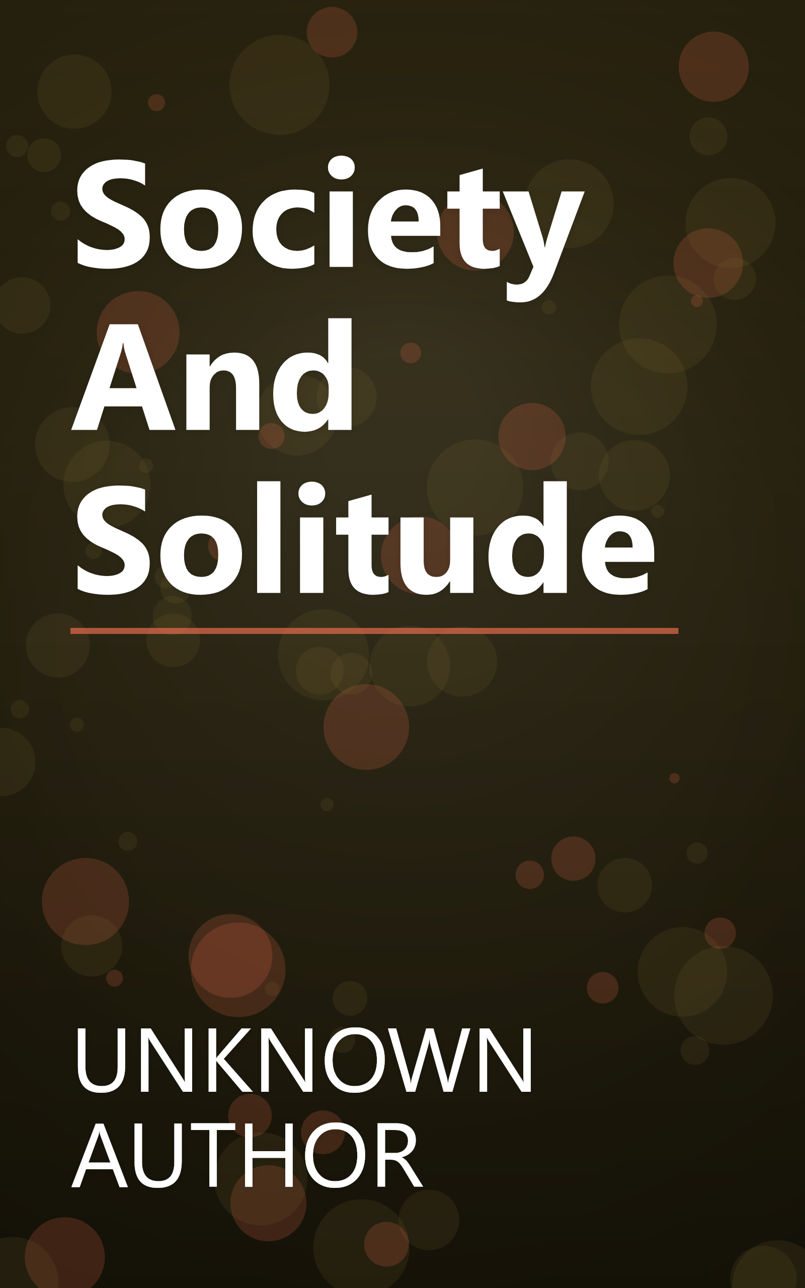 Society And Solitude book cover