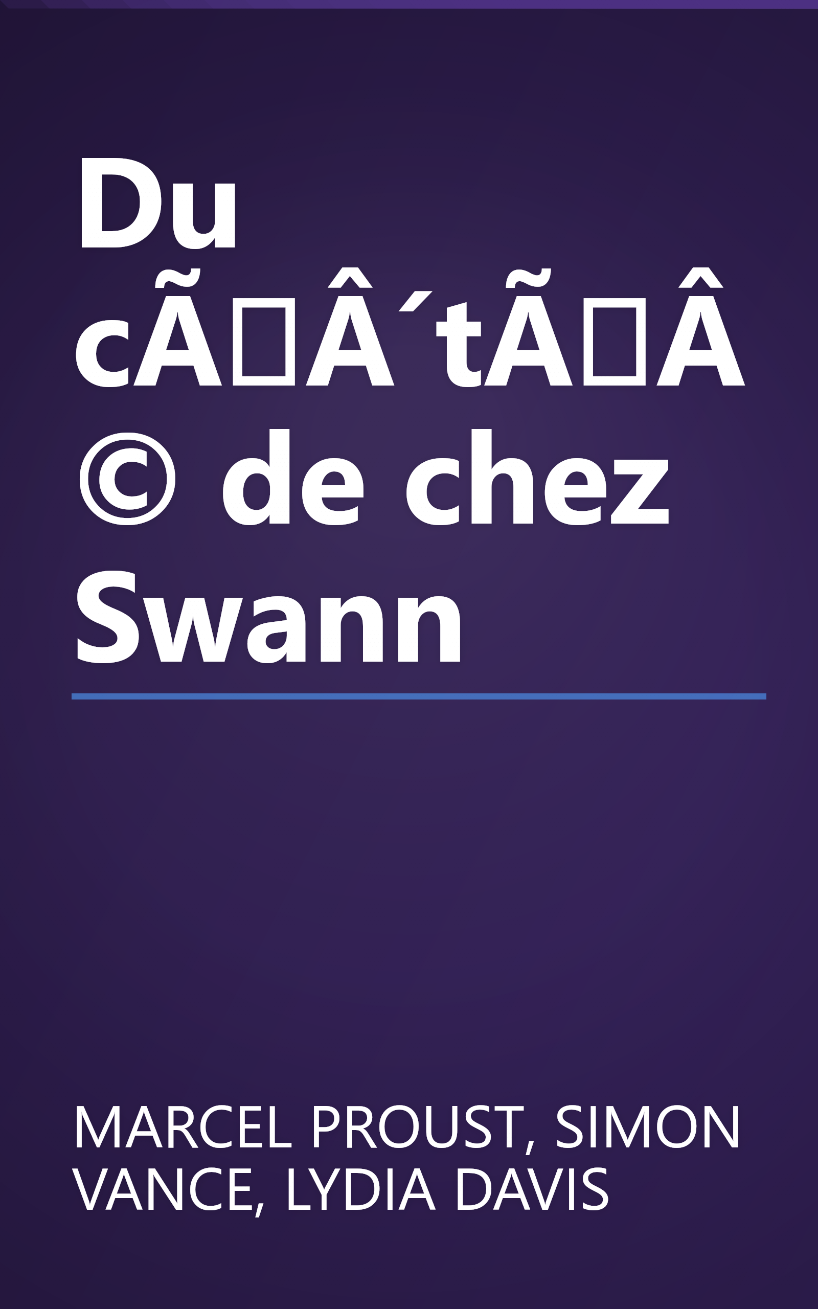 Du cÃÂ´tÃÂ© de chez Swann book cover